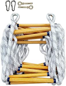 Emerncy Fire Escape Ladder - Quick-Deploy Flame Resistant Safe Rope for ...