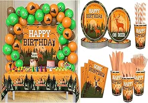 Amazon.com: AIBIIN 192pcs Hunting Camo Theme Birthday Party Set-79 Pcs ...