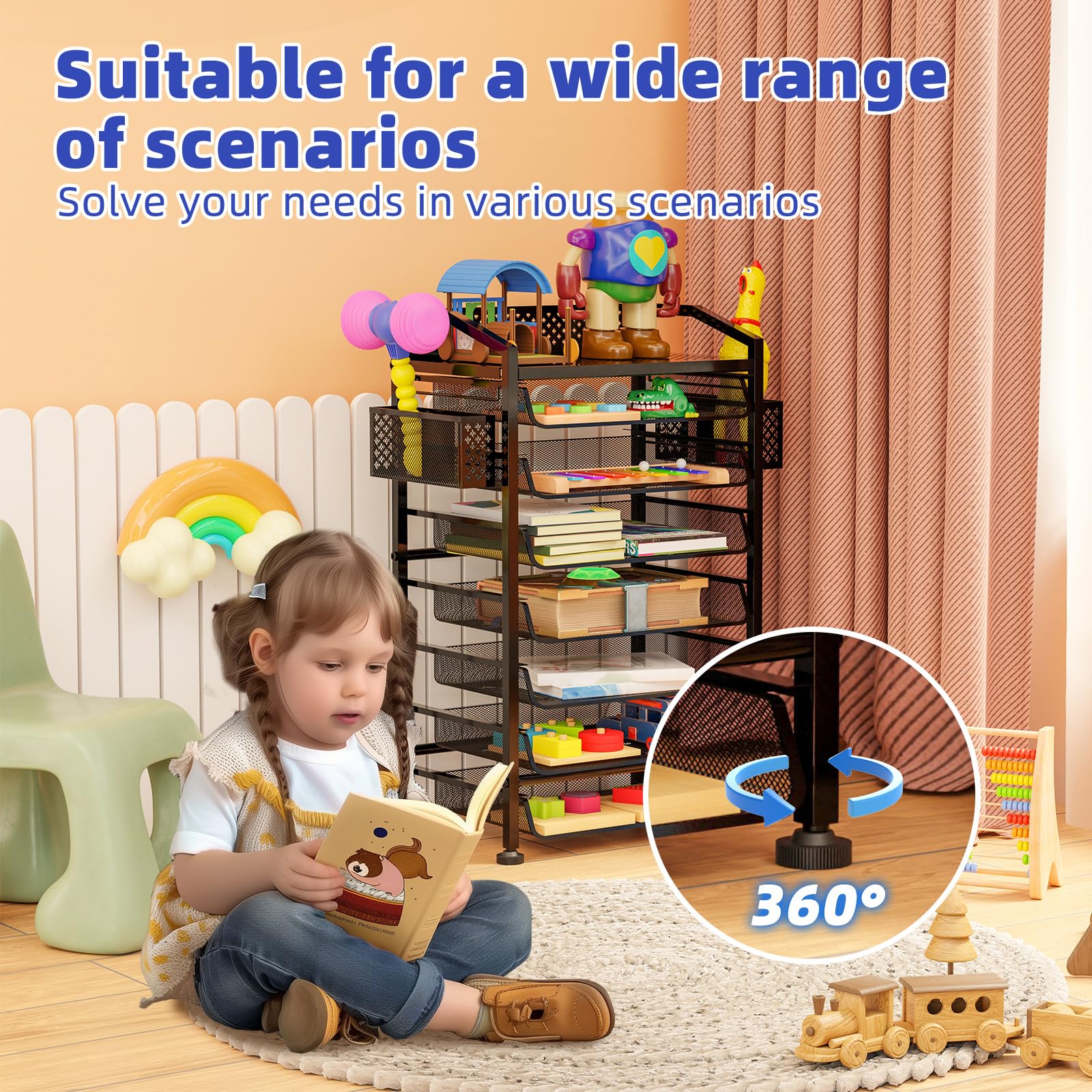 Snapklik.com : Simple Trending 8 Tier Small Rolling File Cart, Metal ...