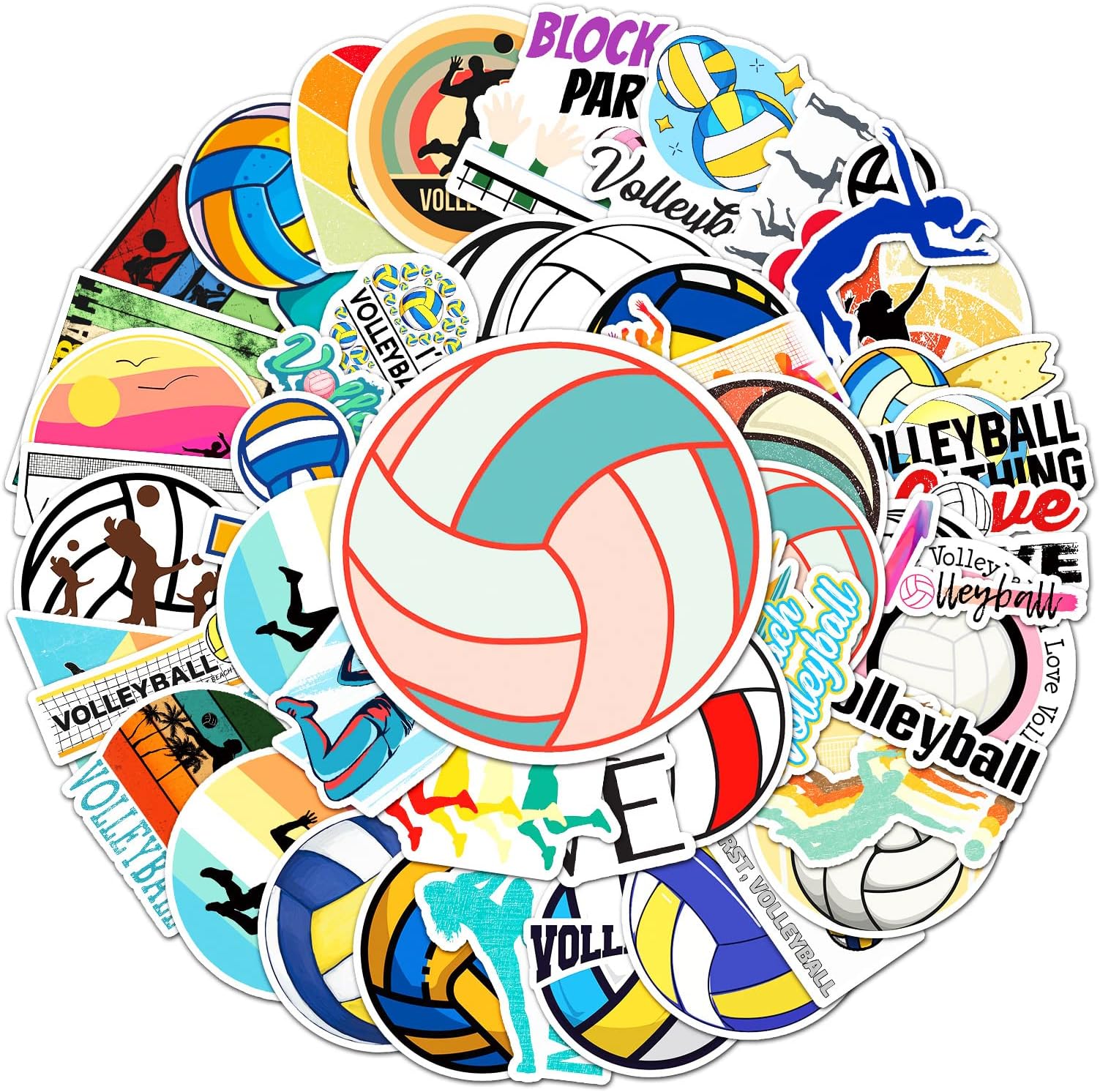 Amazon.com: Volleyball Stickers for Water Bottle(50 Pcs),Gift for Kids ...