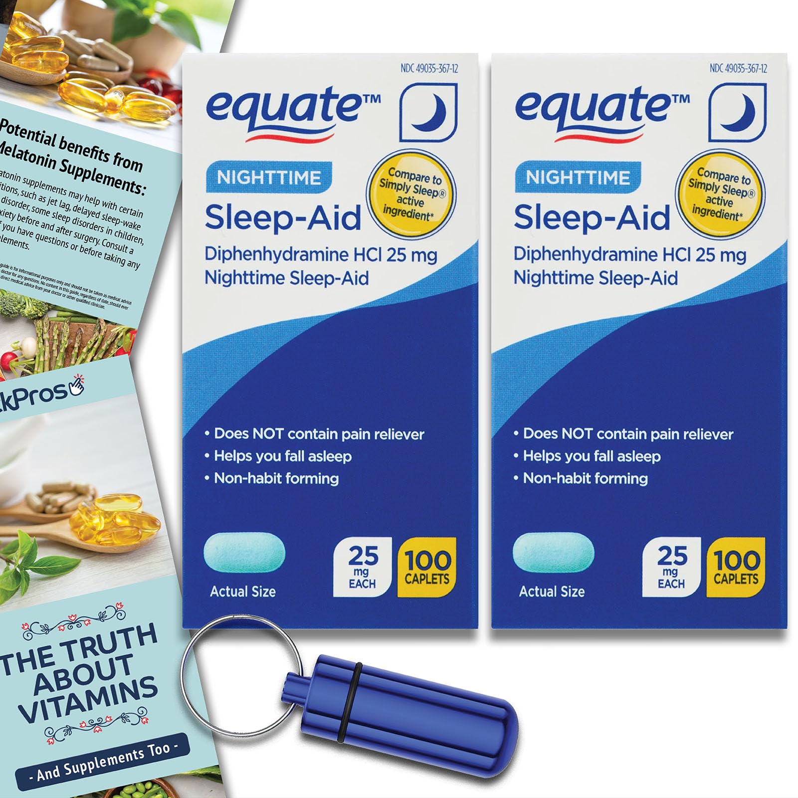 Snapklik.com : ClickPros Equate Nighttime Sleep Aid Diphenhydramine HCl ...