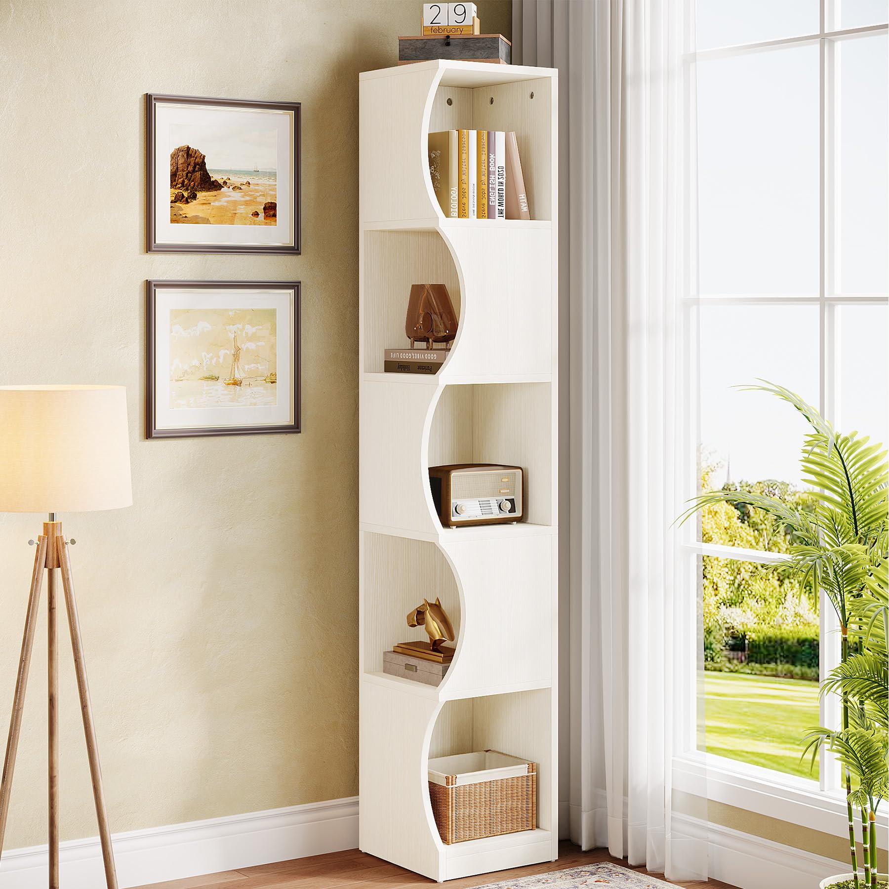 Amazon.com: Tribesigns 6-Tier Narrow Corner Shelf, 67.3" Tall White ...