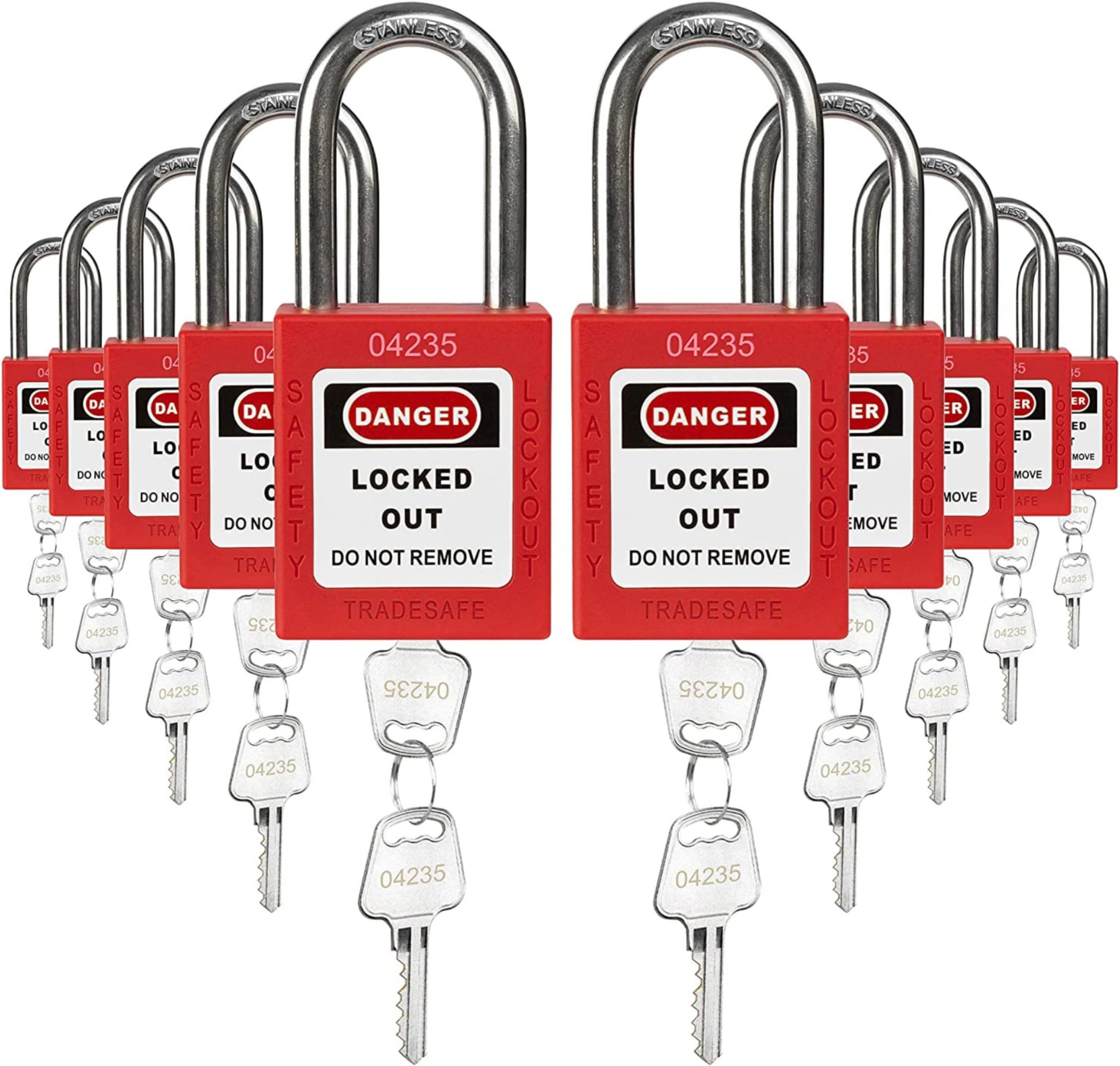 Brady Safety Lockout Padlock Sets - 6 Pack - Blue - Keyed Different ...