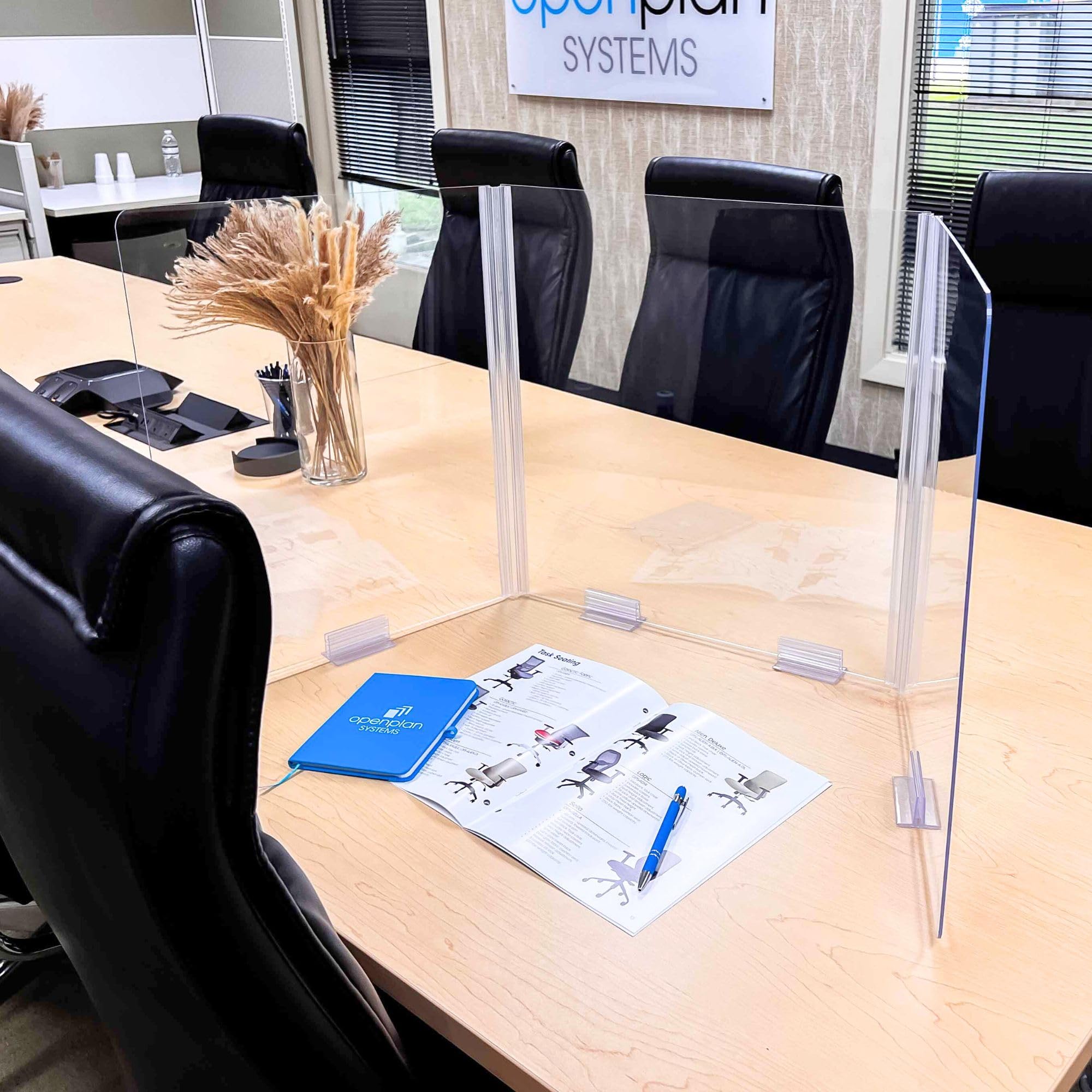 Amazon.com: Tri-Fold Acrylic Protective Sneeze Guard (2 Pack) for Desk ...