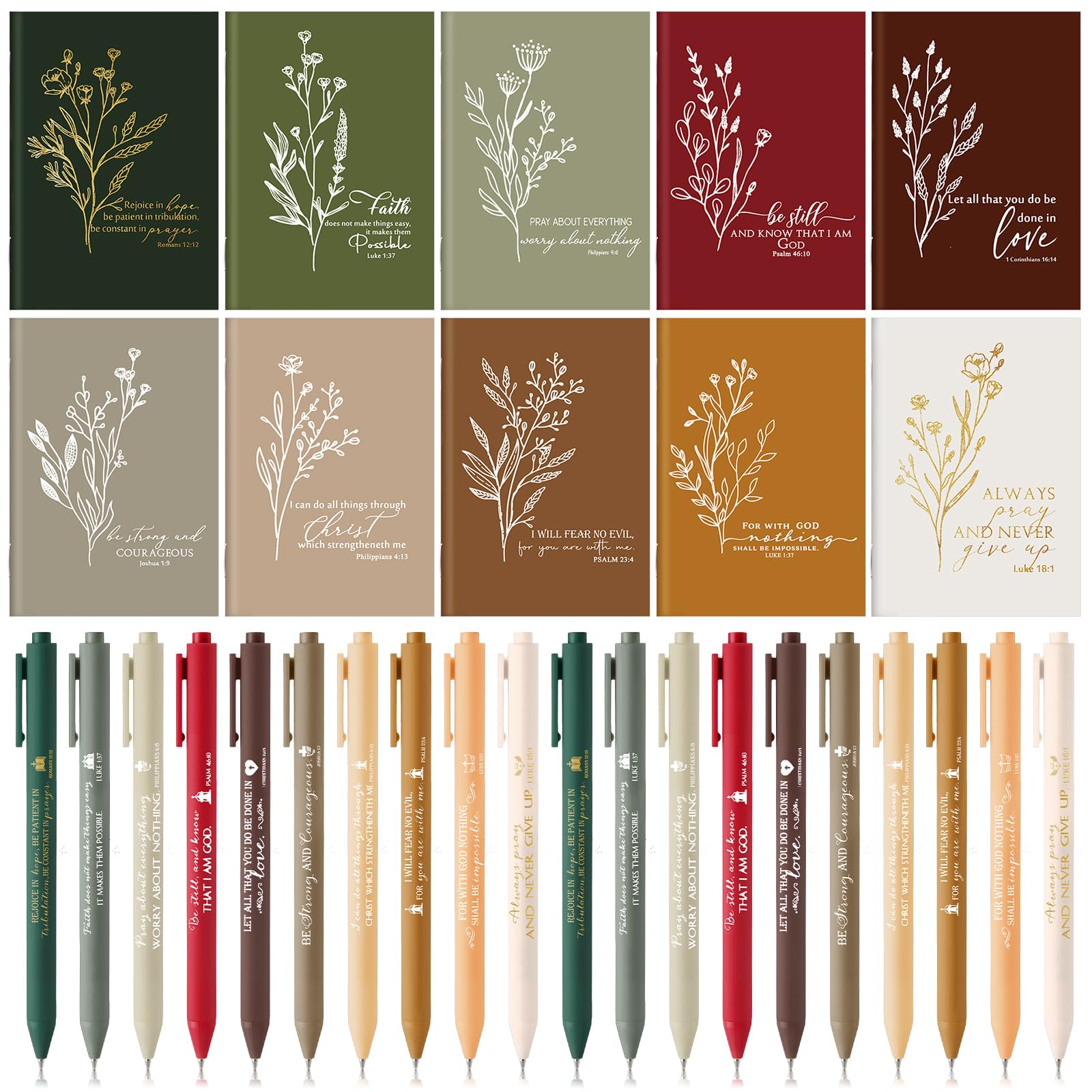 Amazon.com : Fuutreo 100 Pcs Christian Gift Notebooks Bible Verse ...