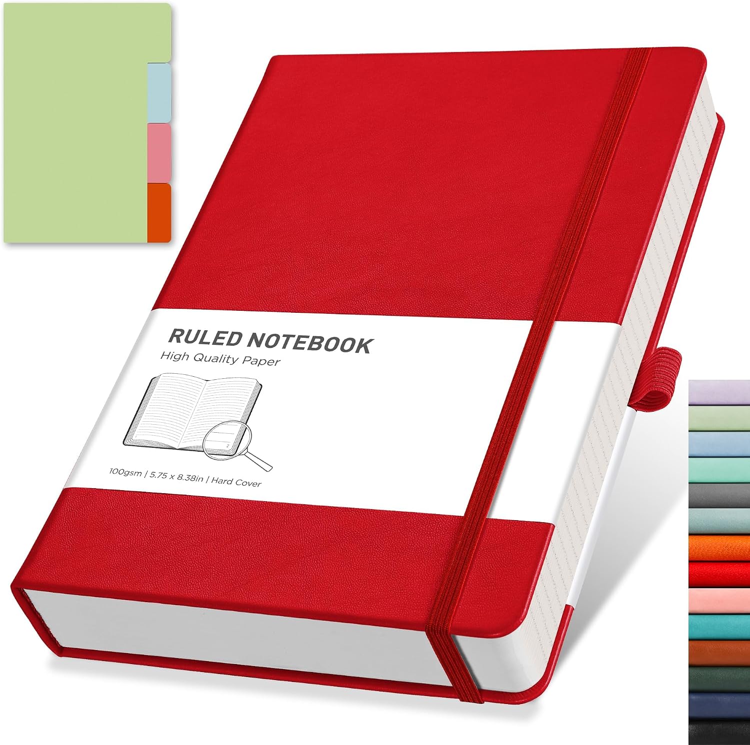 RETTACY Lined Journal Notebook - A5 Note Book Hardcover Notepad 192 ...