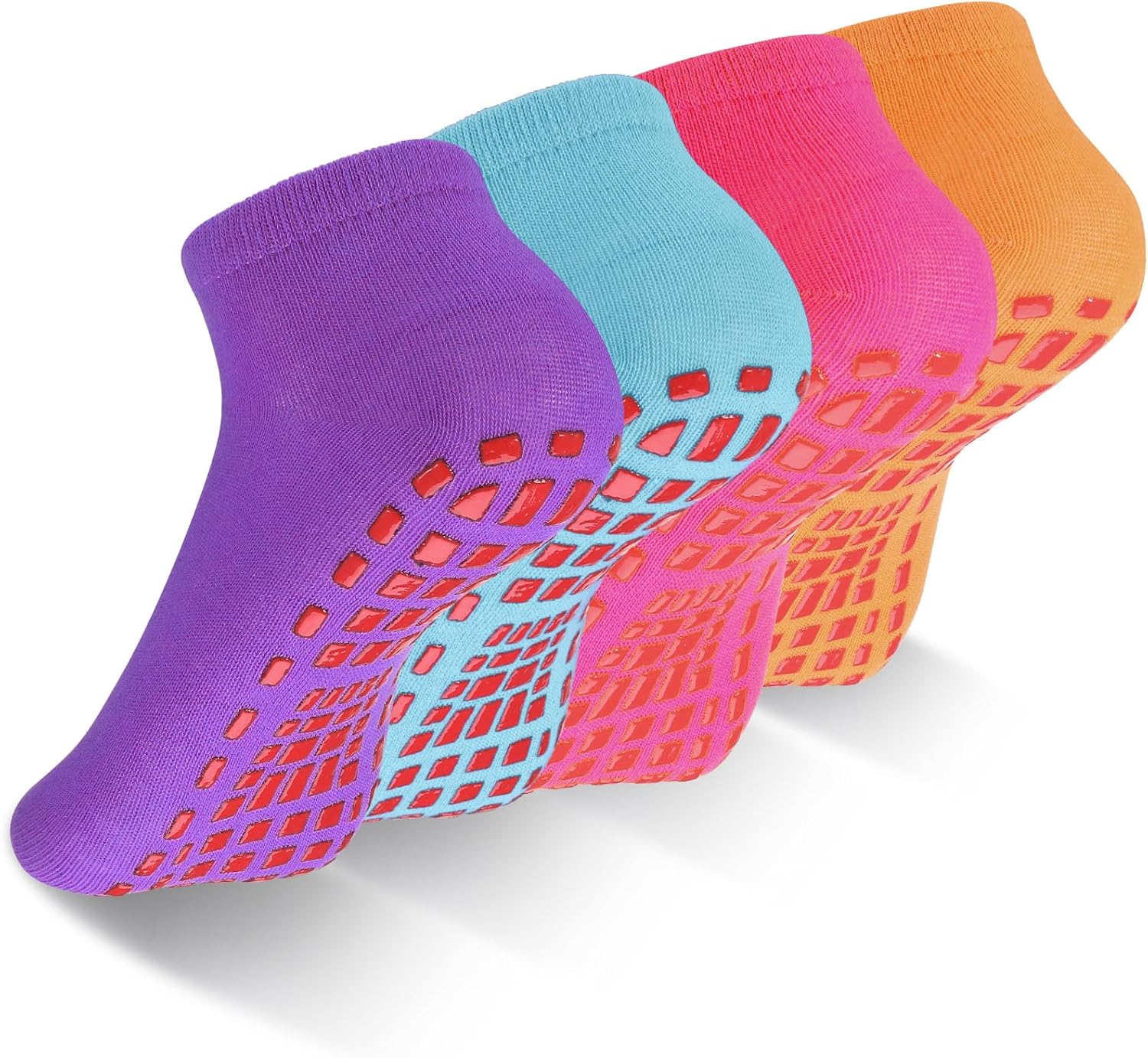 Fanshiontide 4 Pairs Non Slip Yoga Pilates Socks,Yoga Socks for Women ...