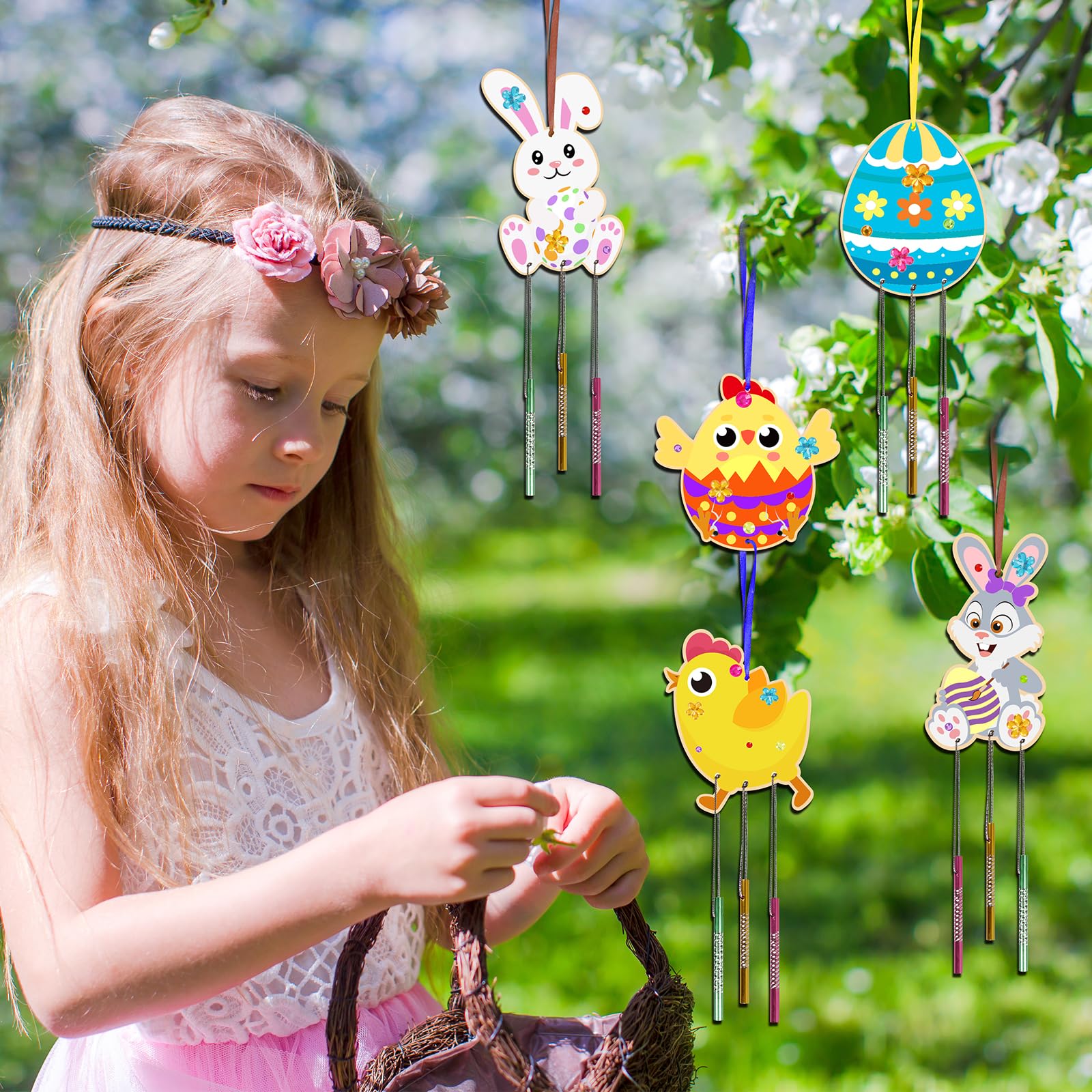 Snapklik.com : 10 Pack Easter Wind Chime Kit For Kids Make You Own ...