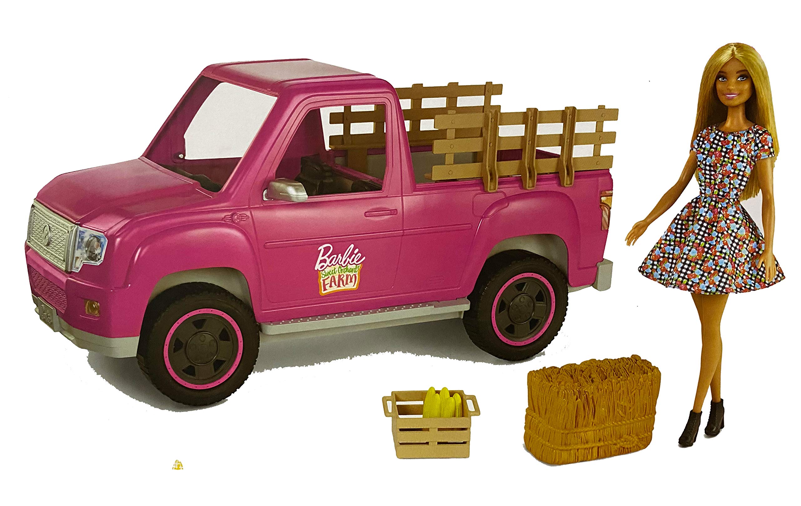 Buy Barbie Sweet Orchard Farm Truck & Doll Set, Blonde Barbie Doll ...