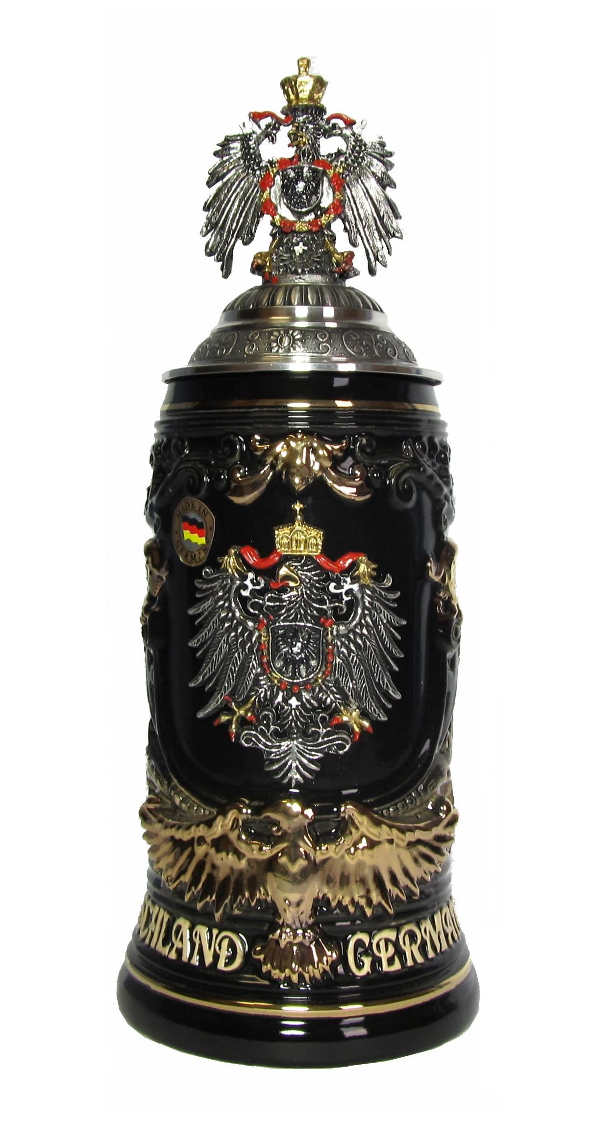 Amazon.com: German Beer Stein Deutschland Shield Stein, Goldeaglehandle ...