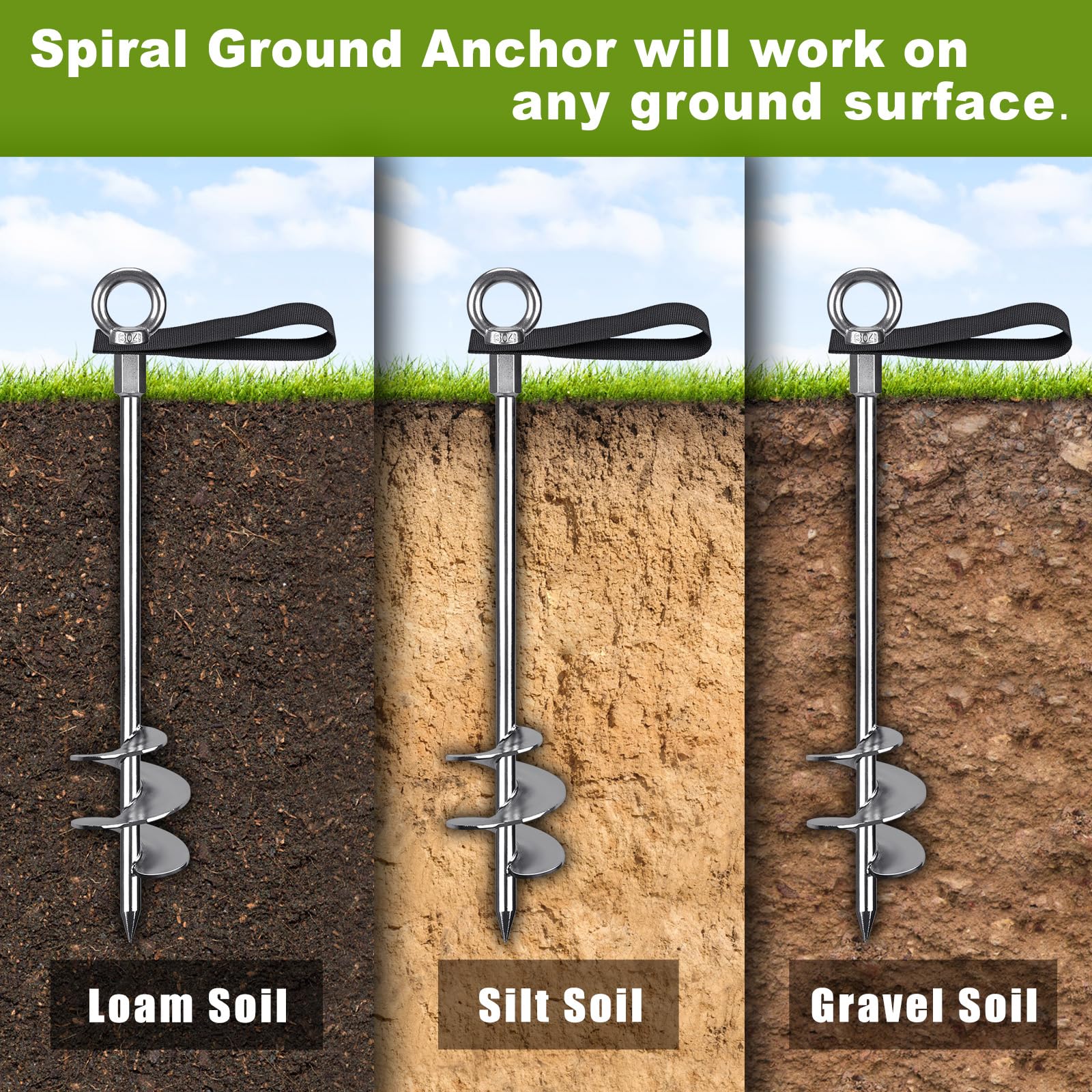 Snapklik.com : Insaga 24 Ground Anchors Screw In - Heavy Duty ...