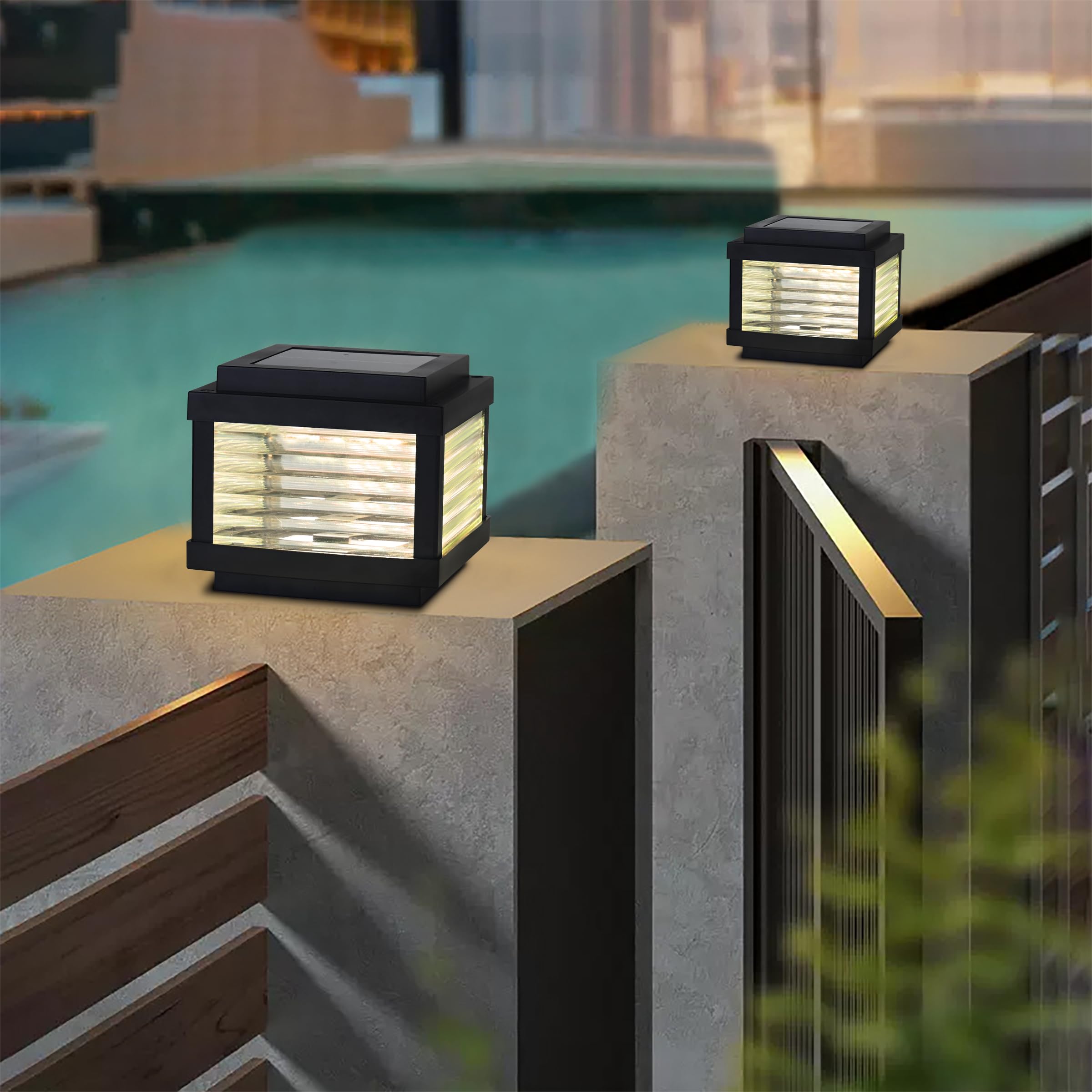 SHOLYARD Small Columns and Pillars Solar Post Lights Outdoor, Outdoor ...
