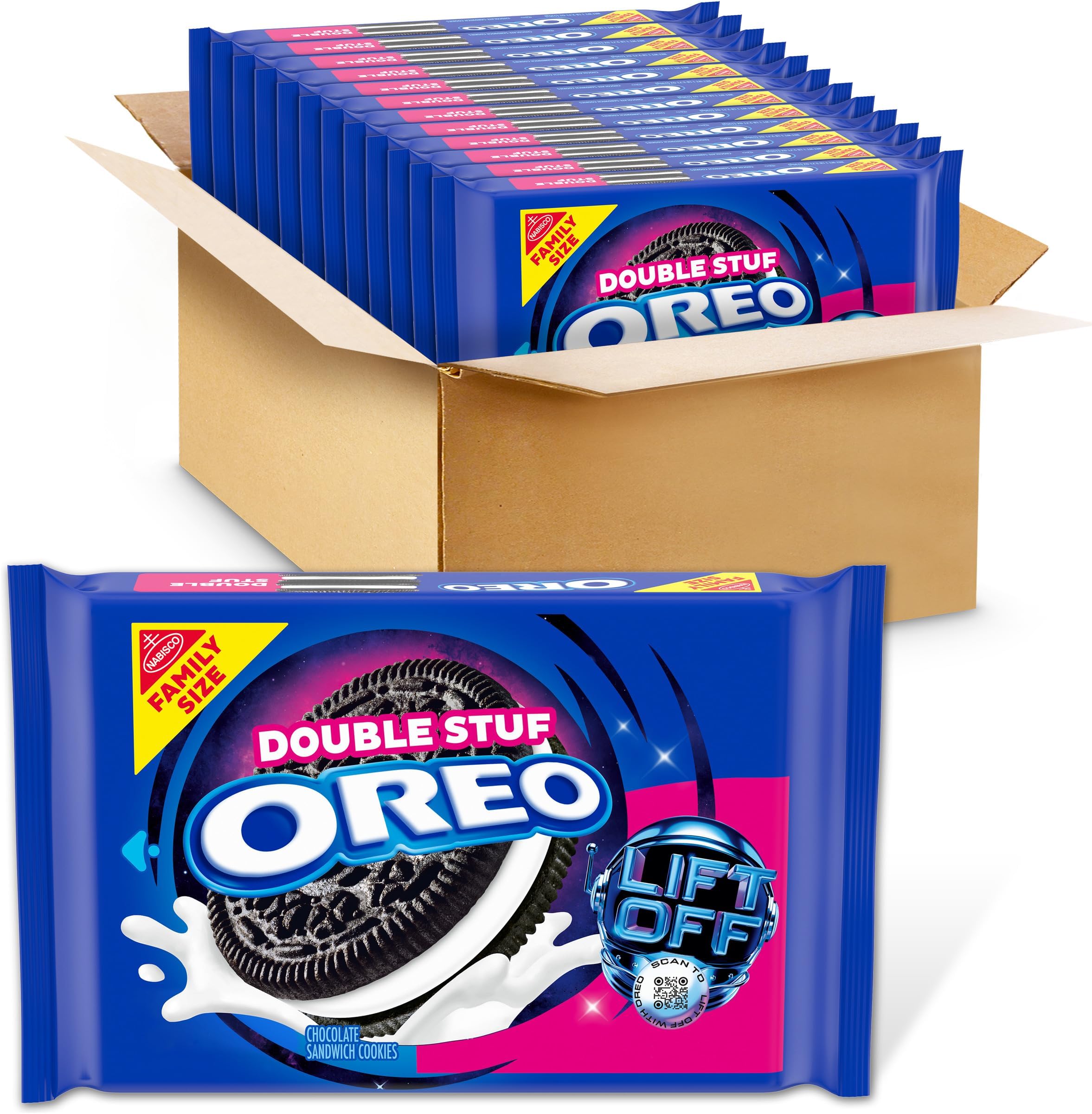 Amazon.com: OREO Double Stuf Chocolate Sandwich Cookies, Family Size, 3 ...