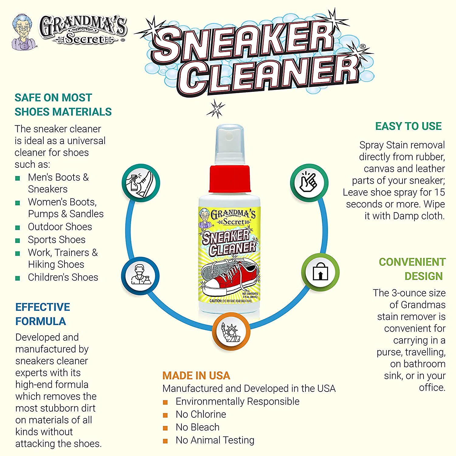 Snapklik.com : Grandmas Secret Sneaker Cleaner - Shoe Cleaner For ...