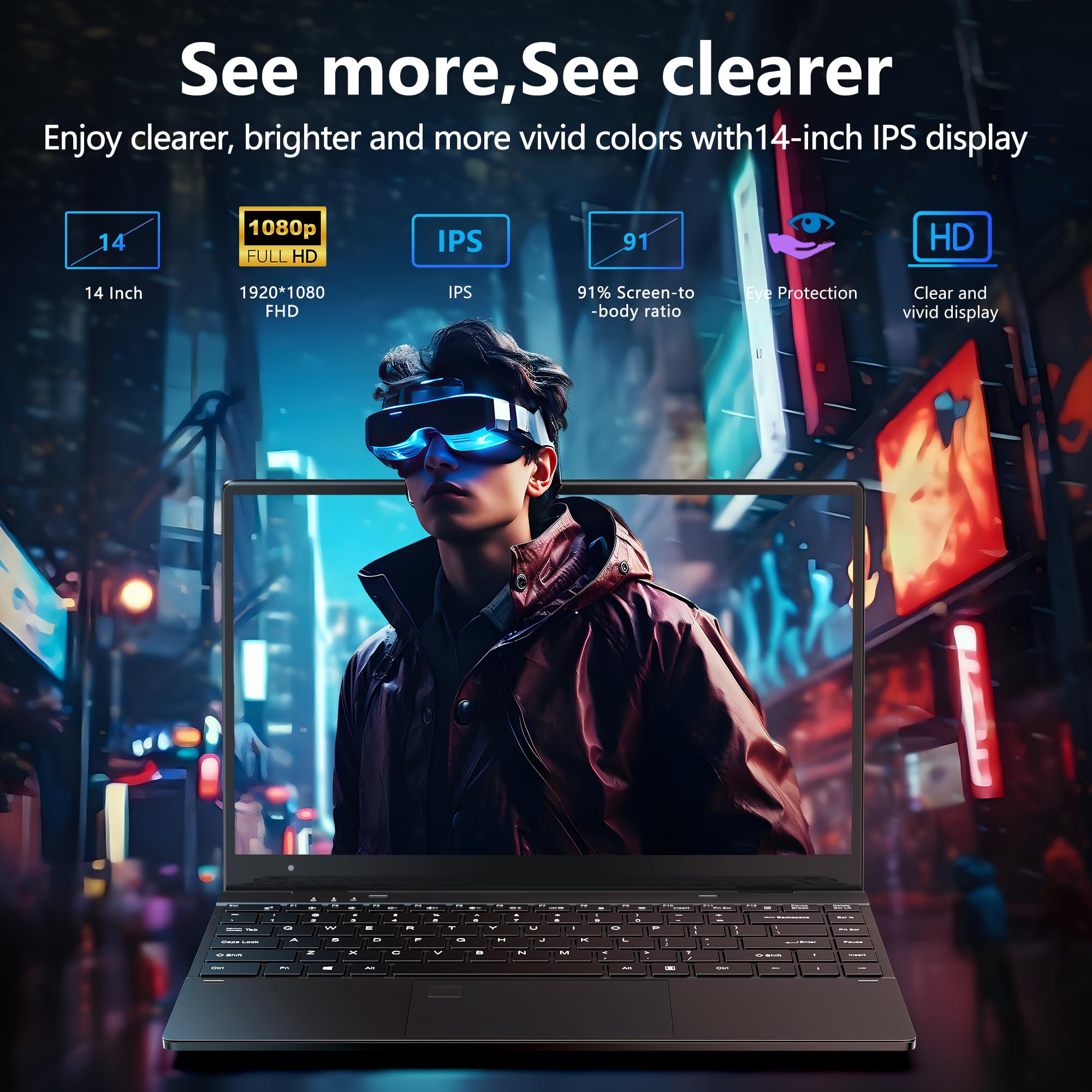 Snapklik.com : Touchscreen Laptop Computer, 14 Inch 2 In 1 Gaming ...