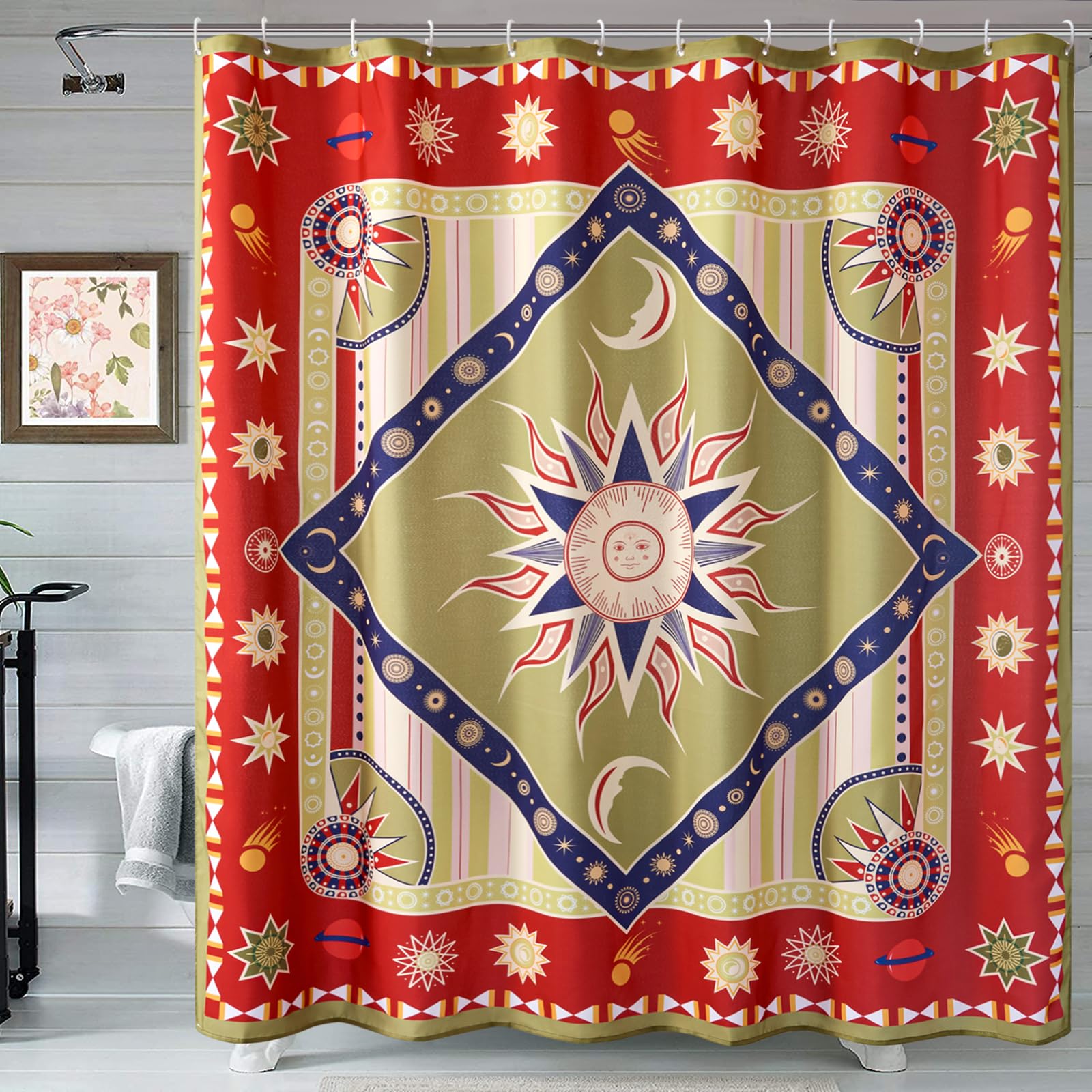 Amazon.com: Ouyattle Whimsigoth Fabric Shower Curtain for Bathroom ...