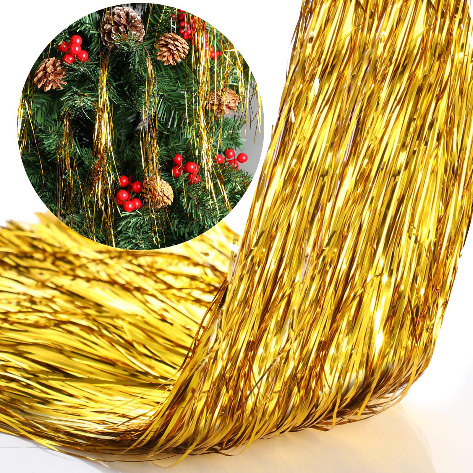 Amazon.com: Lyrow 6000 Strands Tinsel Icicles for Christmas Tree Tinsel ...