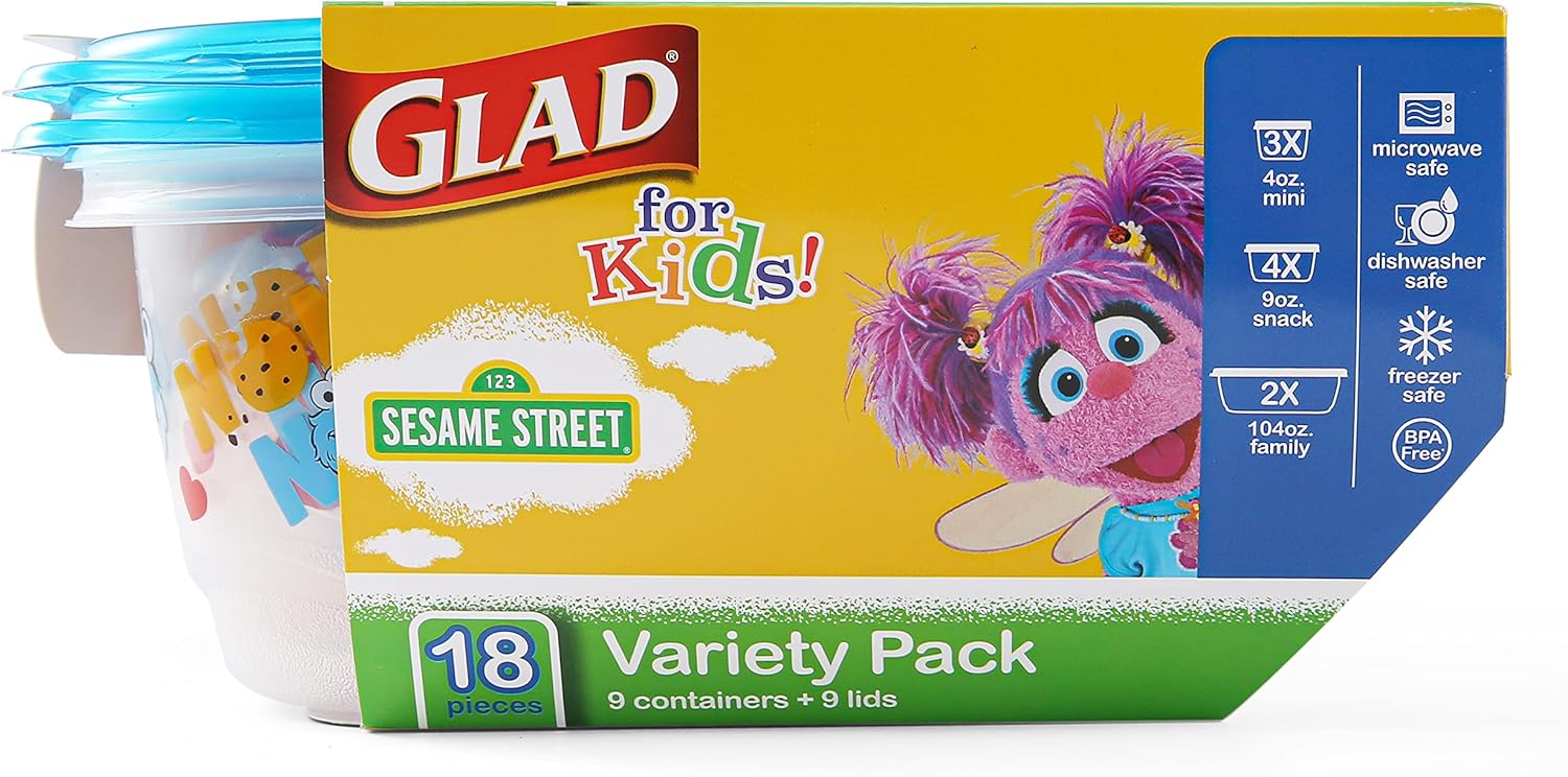 Amazon.com: GladWare - Multi Pack - 9ct - Sesame Street Food Storage ...