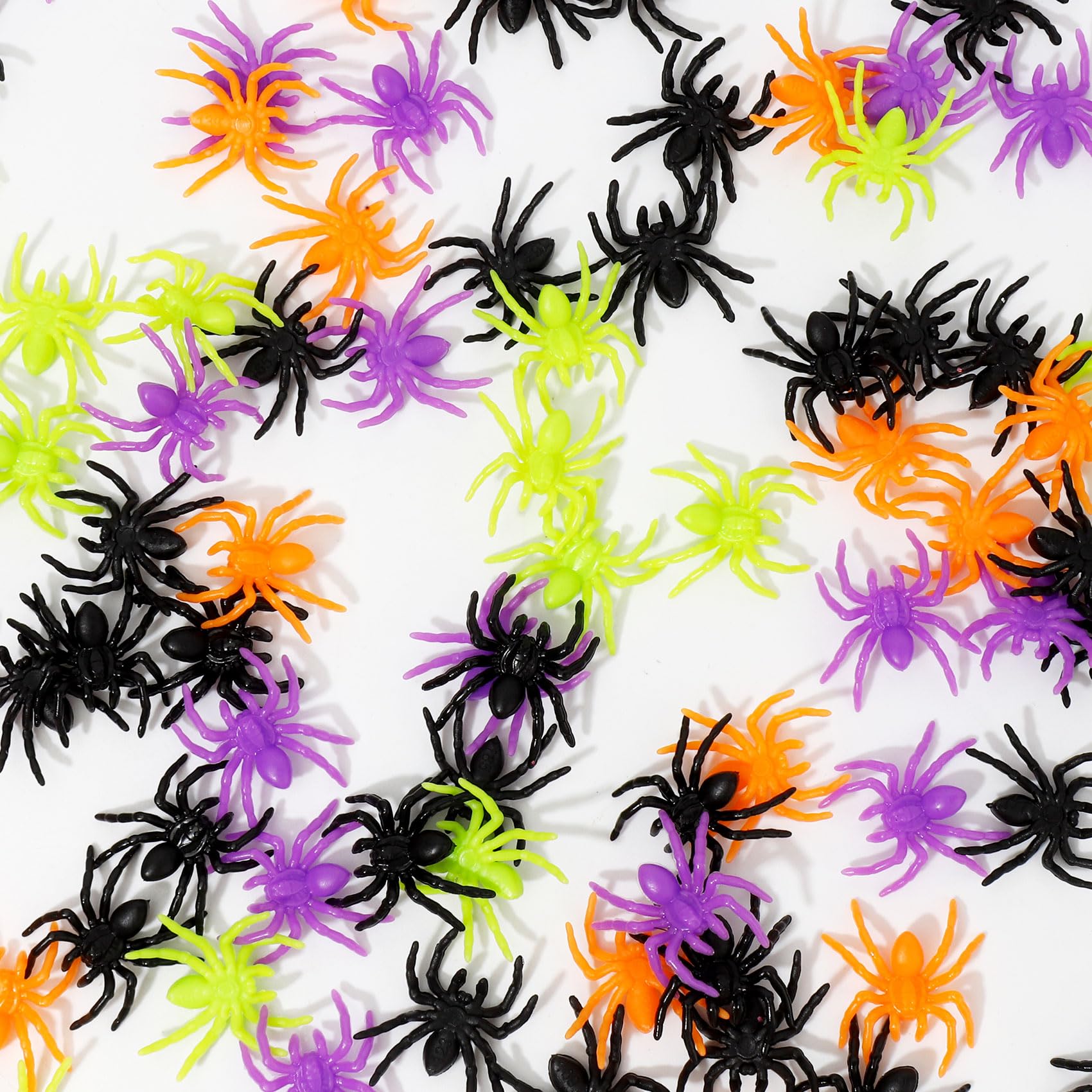 Amazon.com: Plastic Spiders Halloween, 100 PCS Colorful Fake Spiders ...