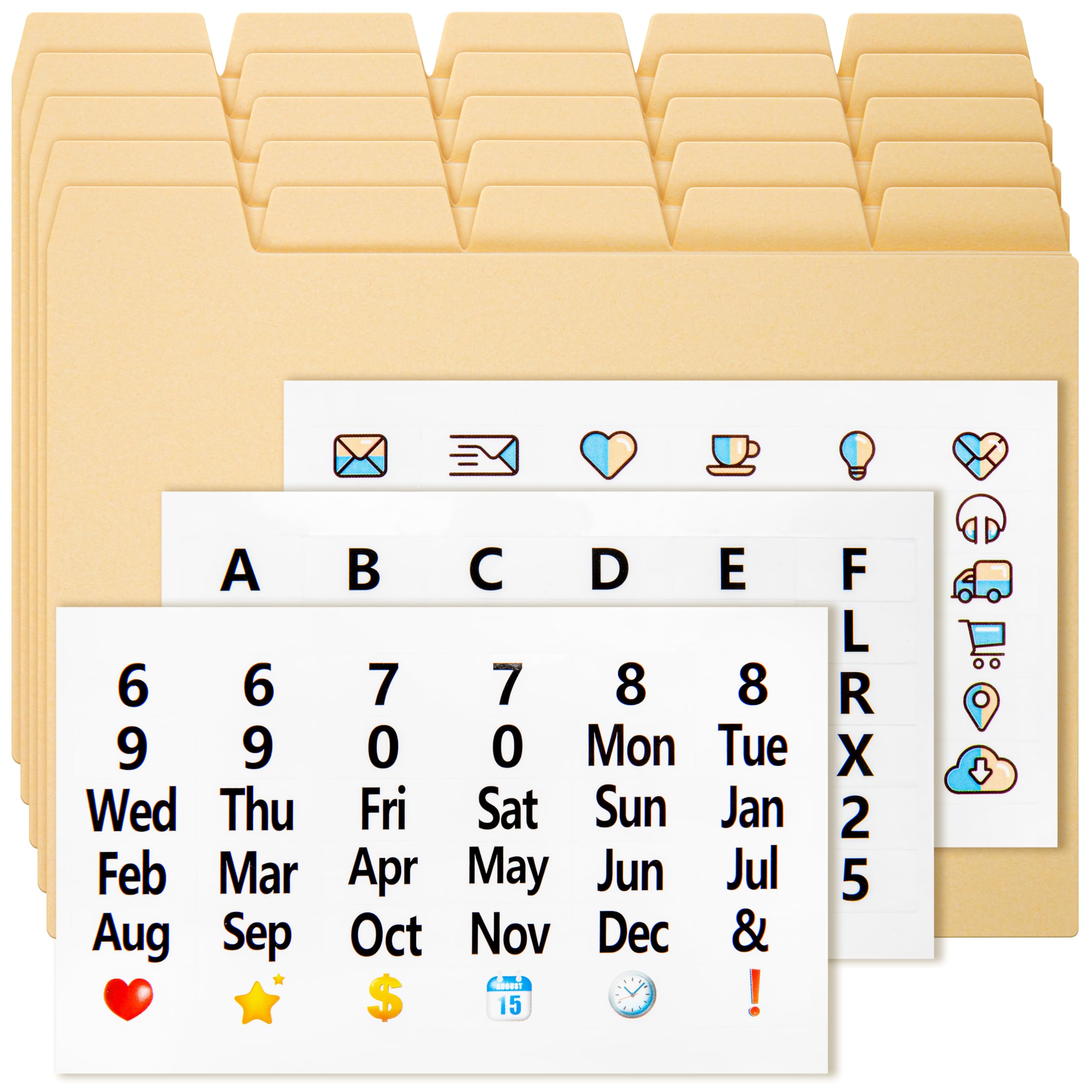 Snapklik.com : 25 Manila Index Card Dividers 4x6 - Index Card Organizer ...