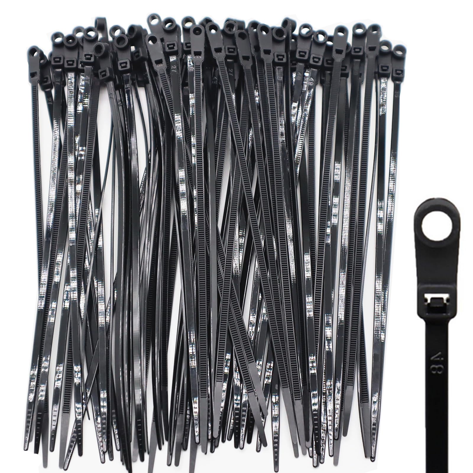 Amazon.com: QYIMLI 100pcs Zip Tie with Screw Hole, Automotive Wire Self ...
