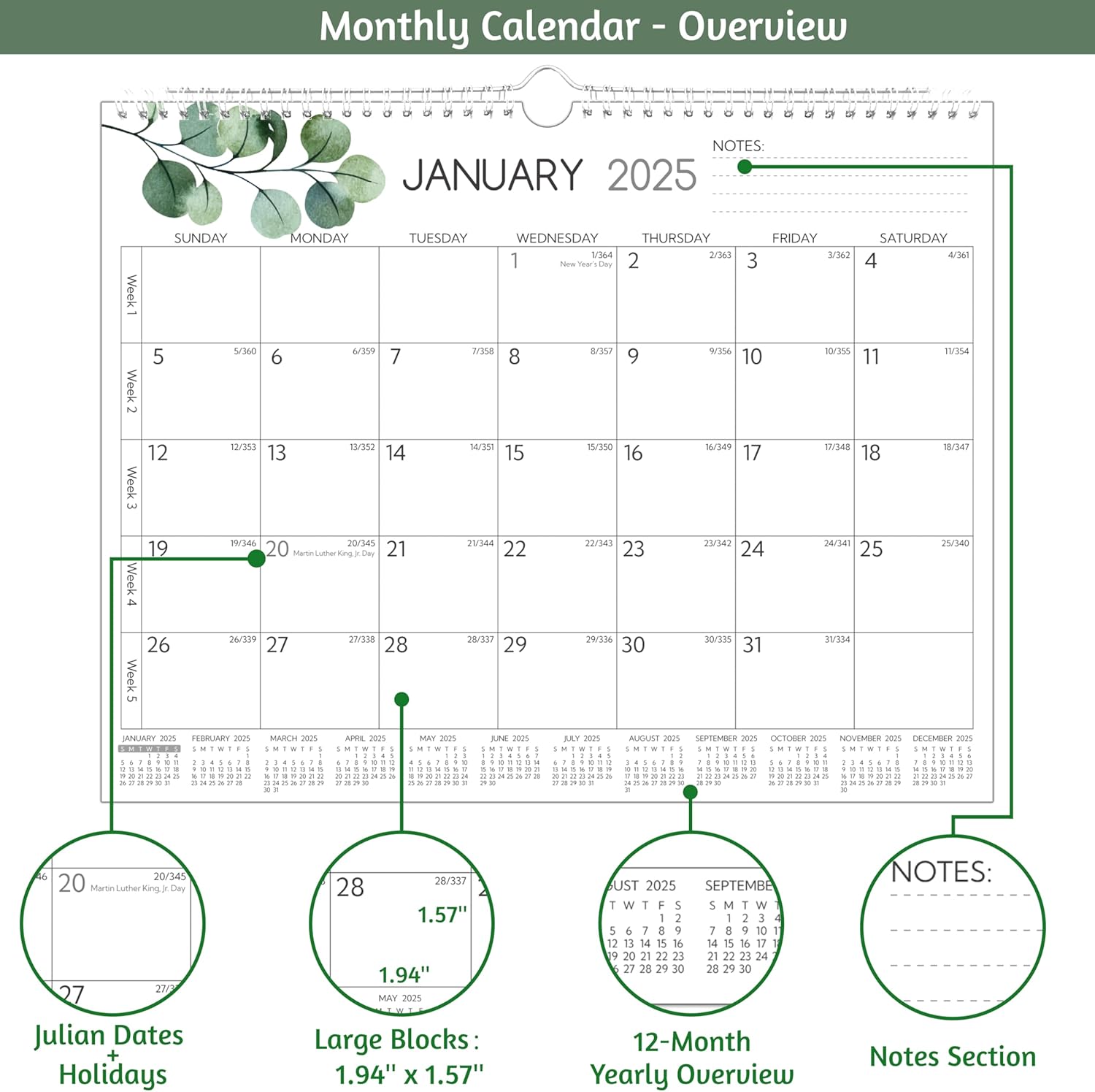 Wall Calendar 2025-2026 – 2 Year Calendar Liberia | Ubuy