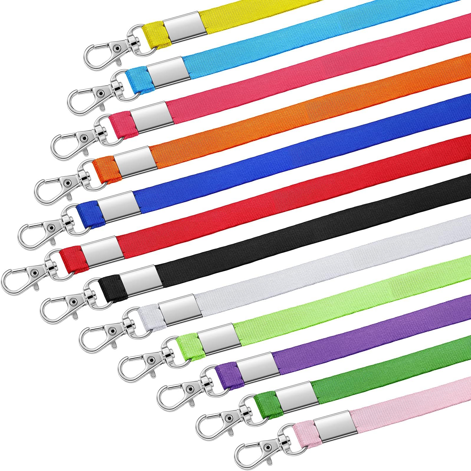 Neck Lanyards Set 50 Pieces Bulk Lanyards With J-Hook Clips - Colorful ...