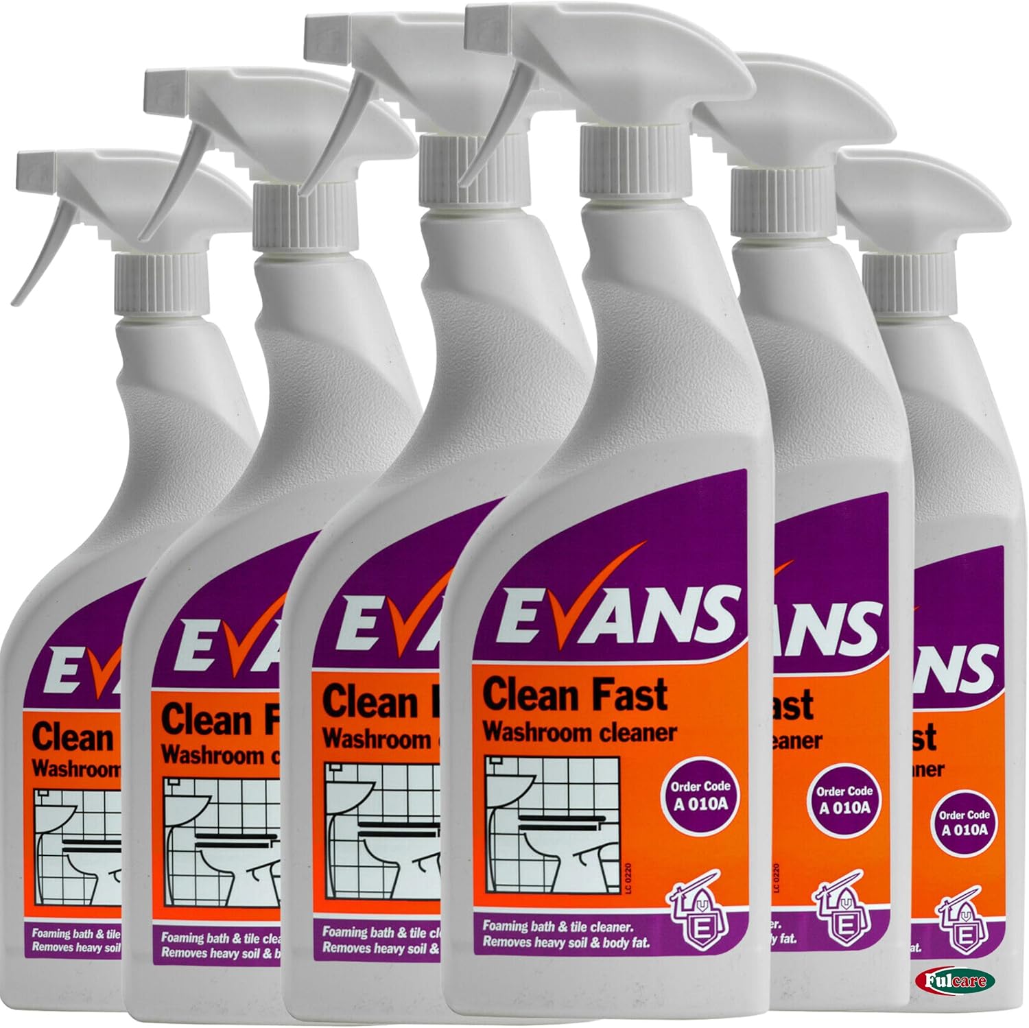 6 x Evans Clean Fast Foam Multi Surface Heavy Duty Perfumed Washroom ...