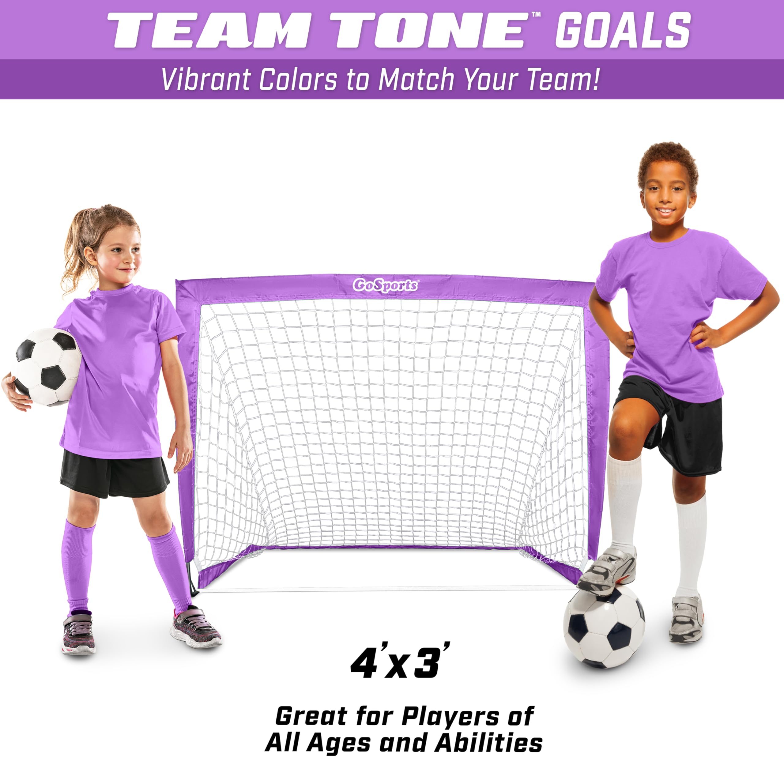 Snapklik.com : GoSports Team Tone 4 Ft X 3 Ft Portable Soccer Goal For Kids