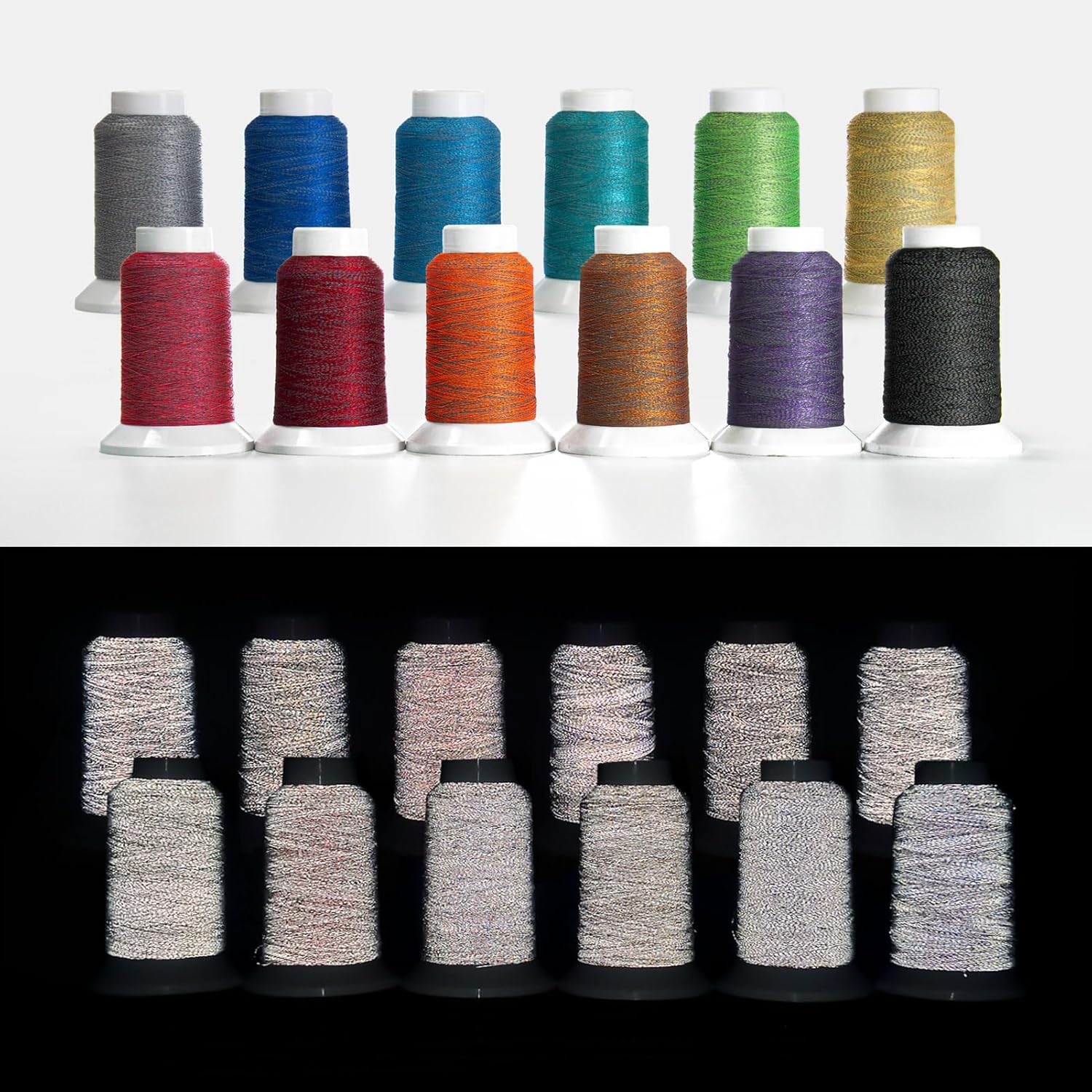 Amazon.com: Bulingbuling Reflective Embroidery Thread, 12 Colors ...