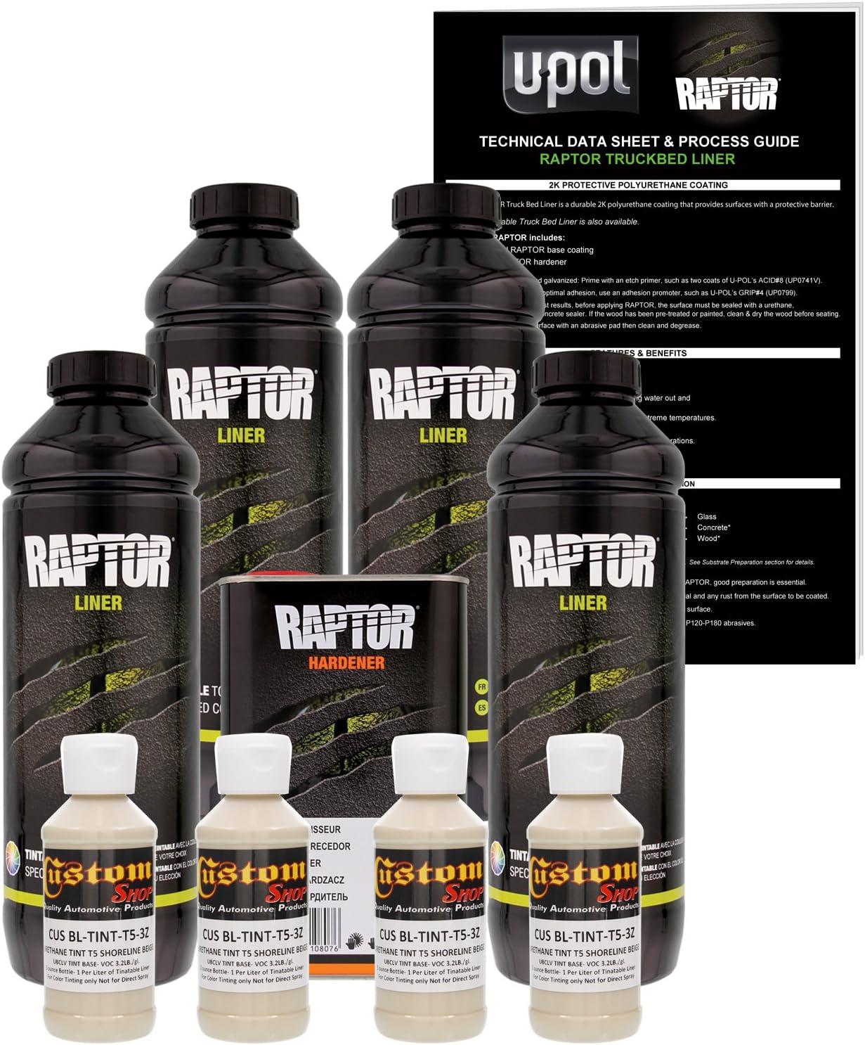 Amazon.com: U-POL Raptor Shoreline Beige Urethane Spray-On Truck Bed ...