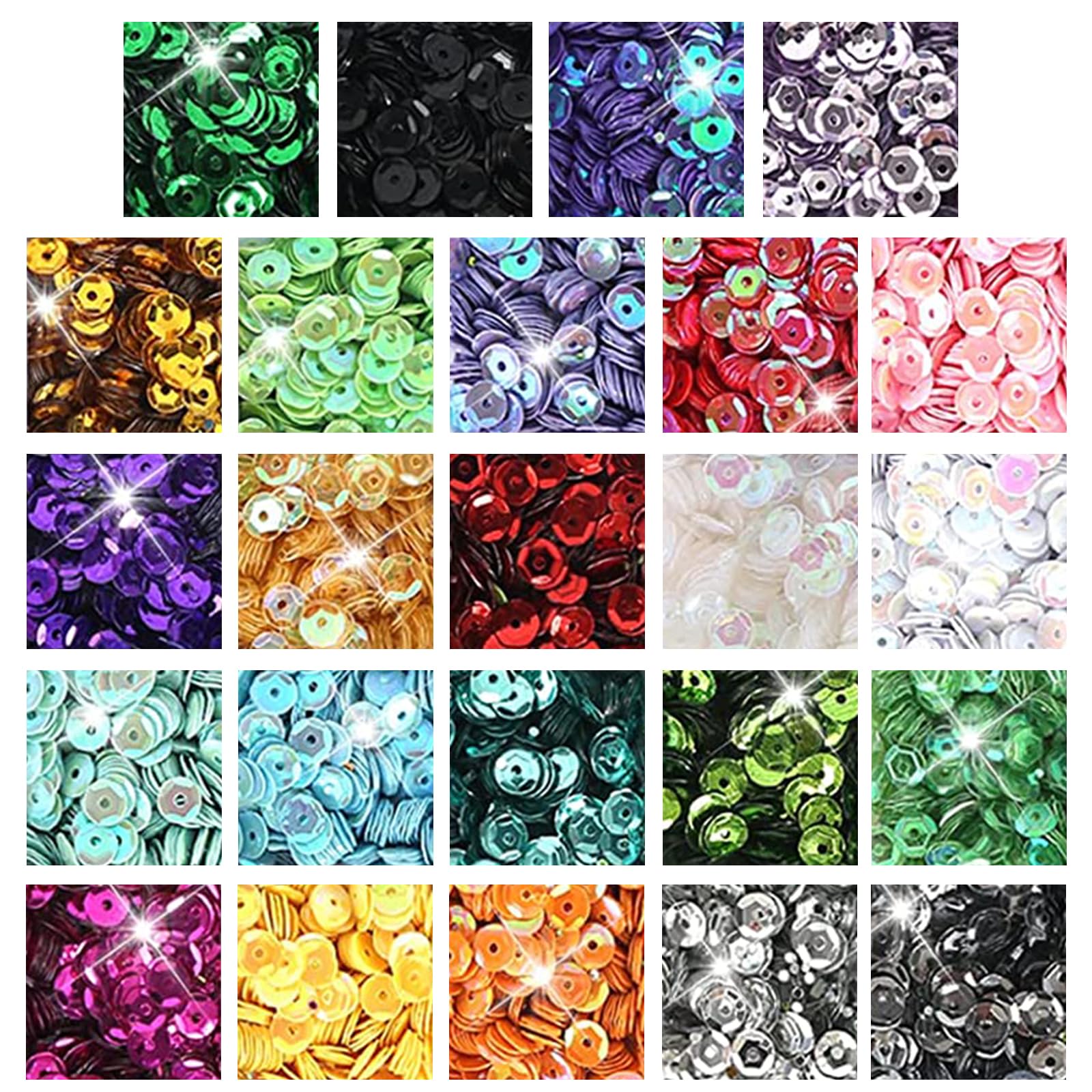 24 Farben Farben Pailletten Set Ungefähr 21600 Pailletten Pailletten ...