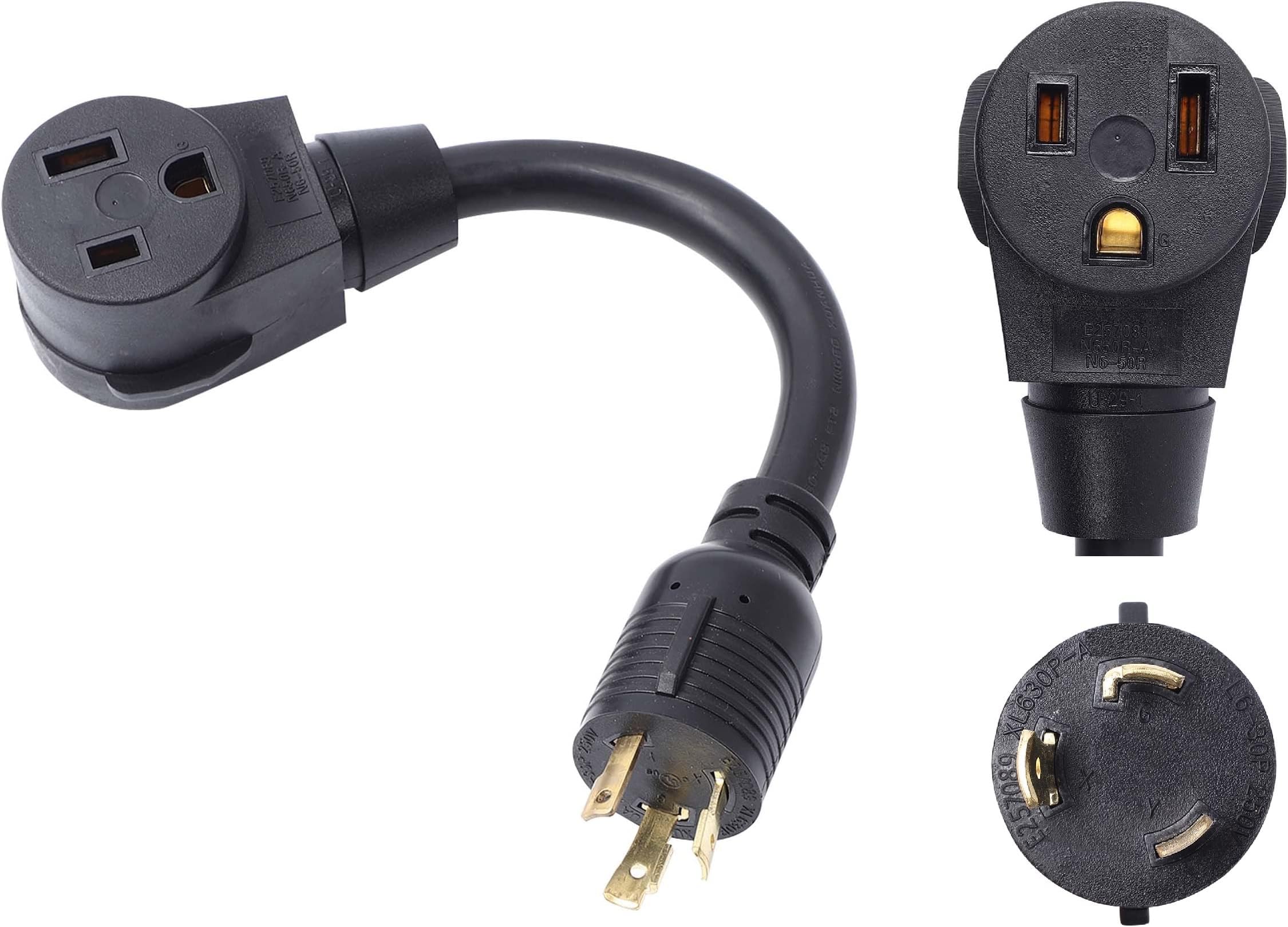 Amazon.com: ONETAK NEMA L6-30P to 6-50R 240V 30 Amp Twist Lock 3 Prong ...