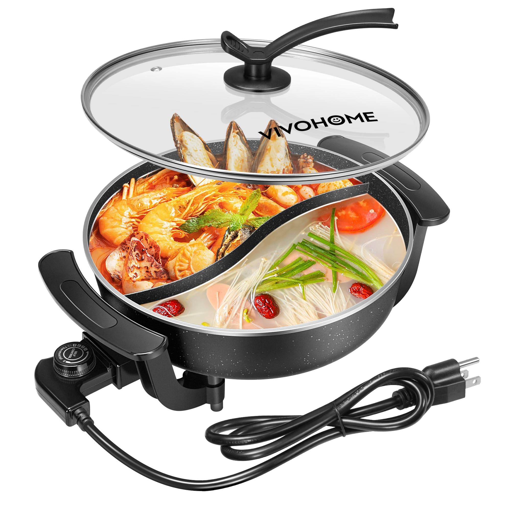 Amazon.com: VIVOHOME Electric Hot Pot 6L Non-Stick Shabu-shabu Hot Pot ...