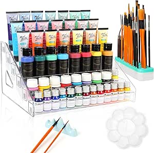 MOFASVIGI 6 Layer Acrylic Paint Organiser&Paint Brush Holder Snap-on ...