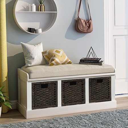 Amazon.com: Merax Fully Assemble Storage Bench Entryway Storage Bench ...
