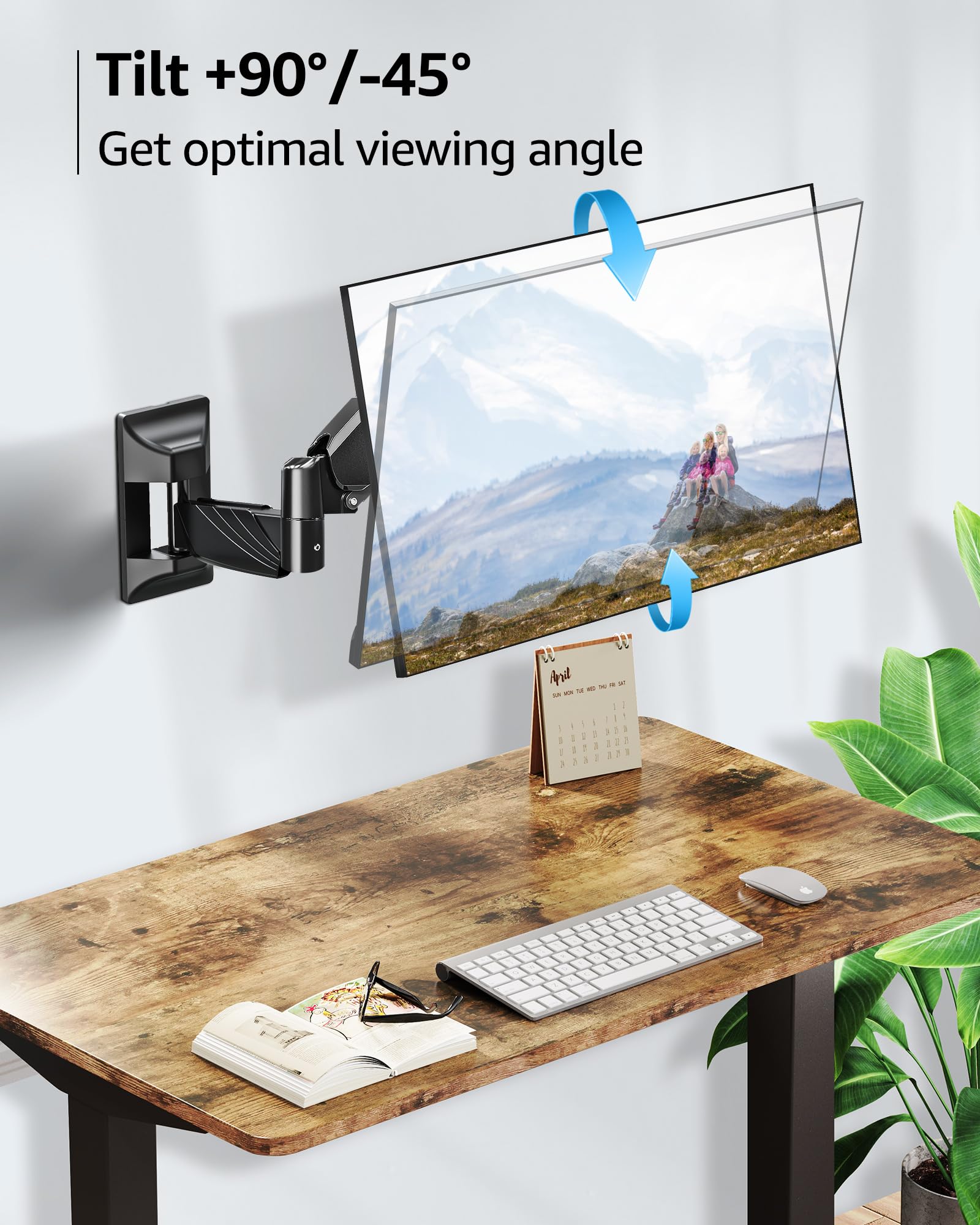 Computer Screen Wall Mounting Brackets WSS4 Single Monitor Wall Mount