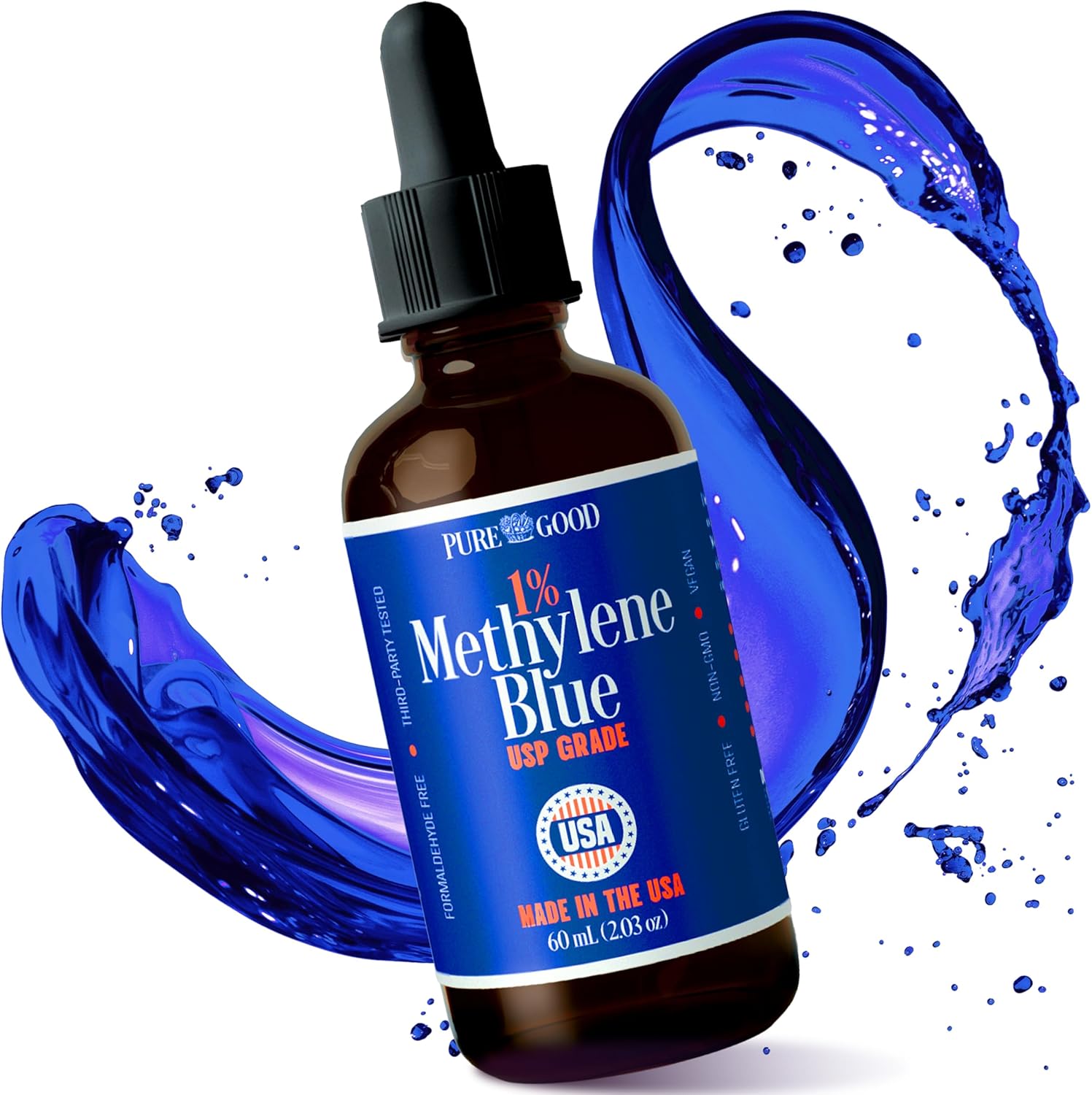 Pharmaceutical Grade Methylene Blue 1% (60 mL), Third-Party Tested USP ...