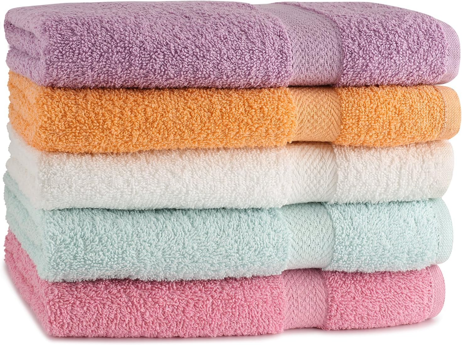 Amazon.com: TowelFirst 5-Pack Extra-Absorbent Bath Towel Set - Large ...