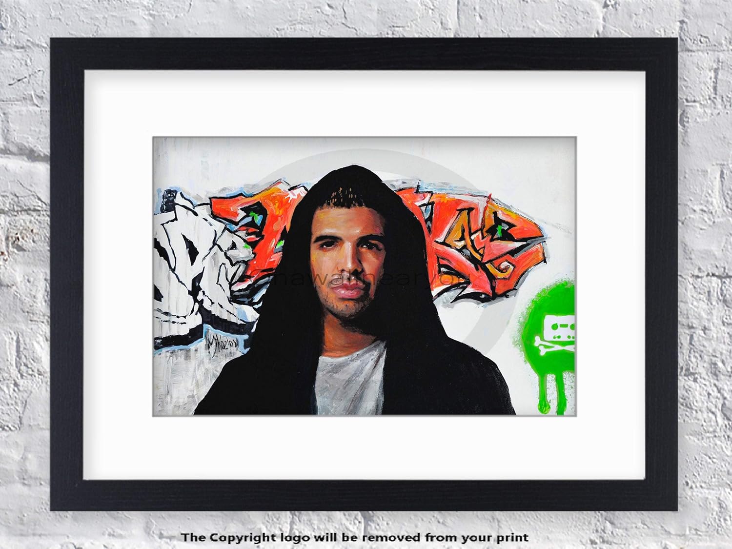 Laminated Posters Drake - Framed WHITE Mounted - Art Print : Amazon.co ...