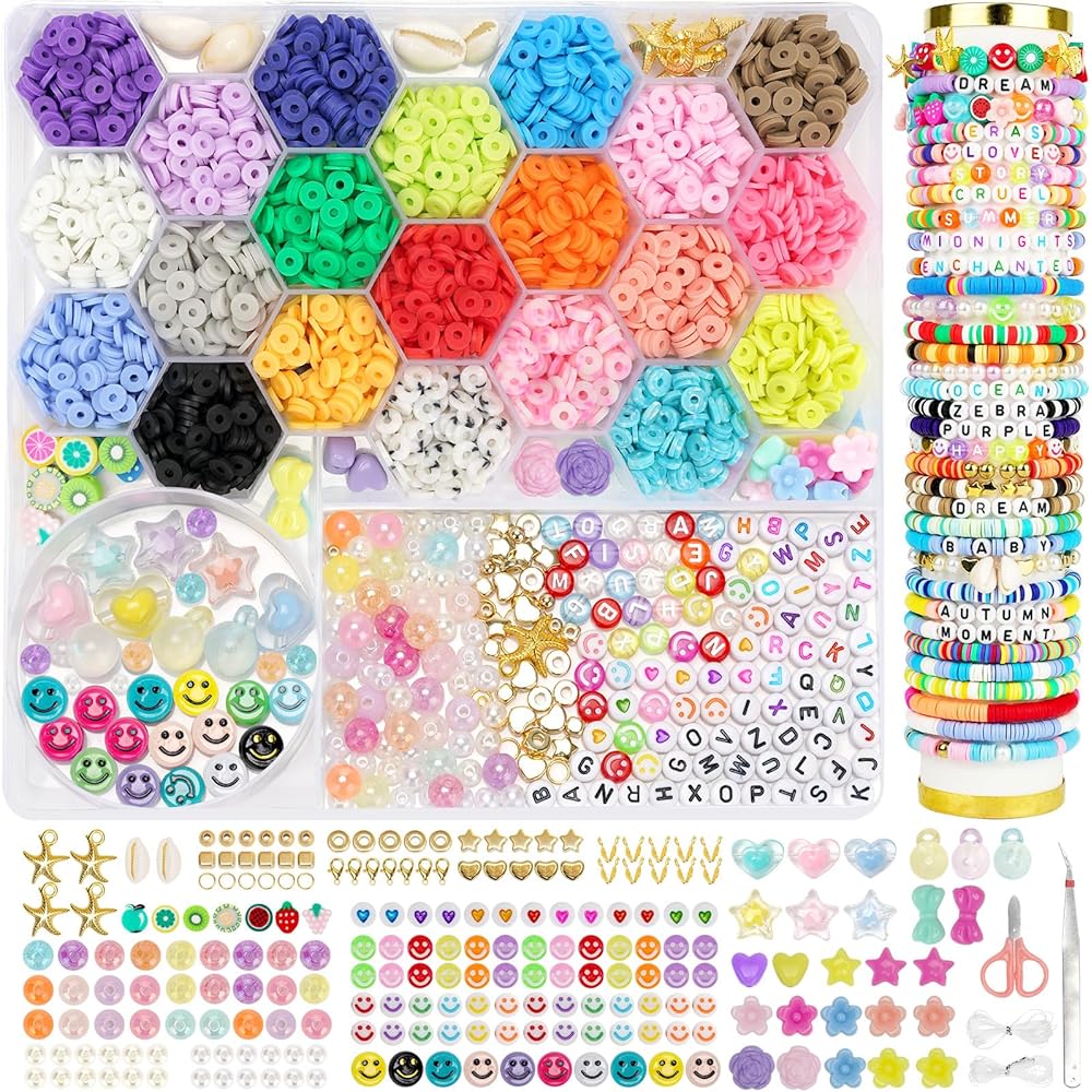 $1/mo - Finance Clay Beads Kit, 6000PCS Friendship Bracelet Making Kit ...