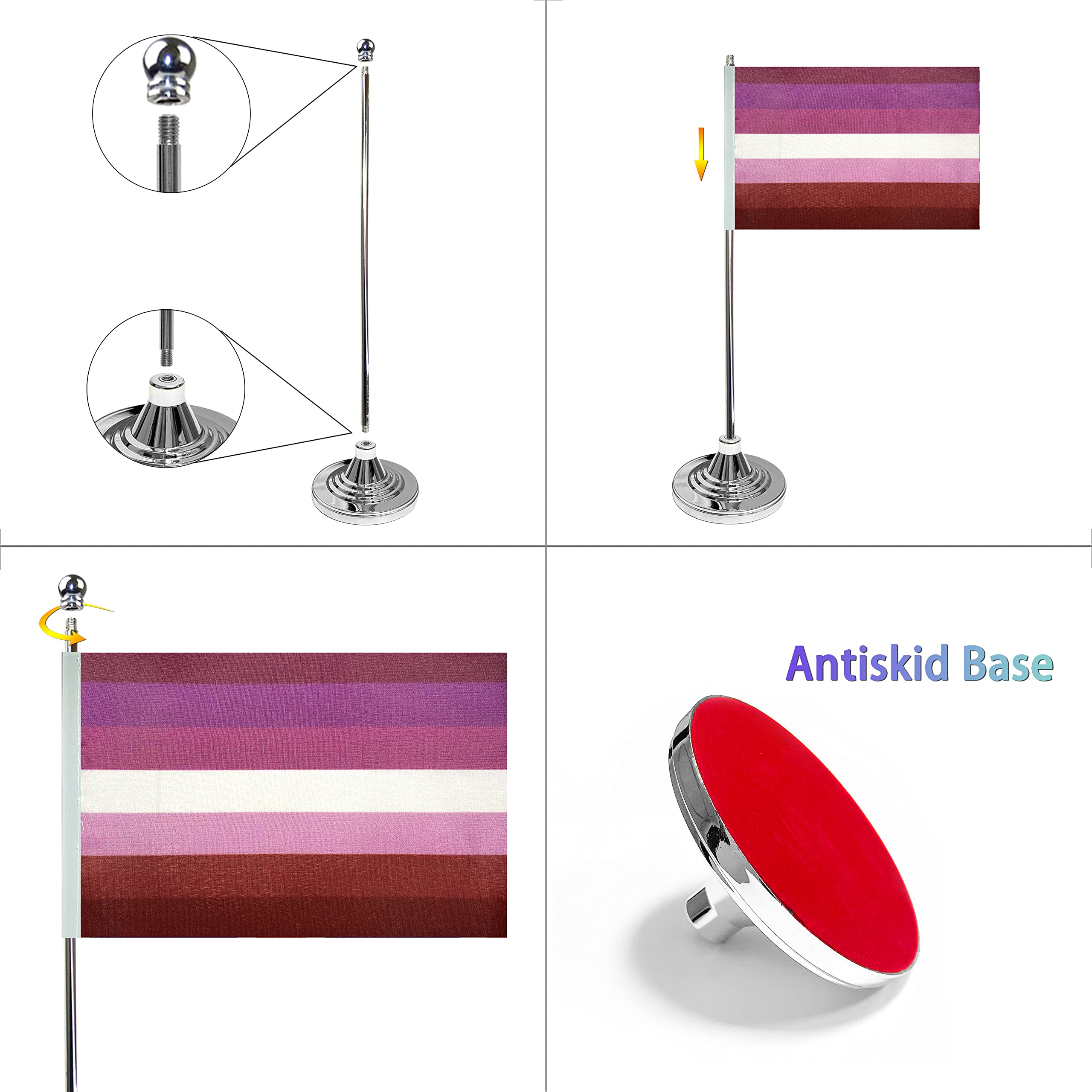 Snapklik.com : WXTWK 2 Pack Lesbian Pride Rainbow Desk Flag Small Mini ...