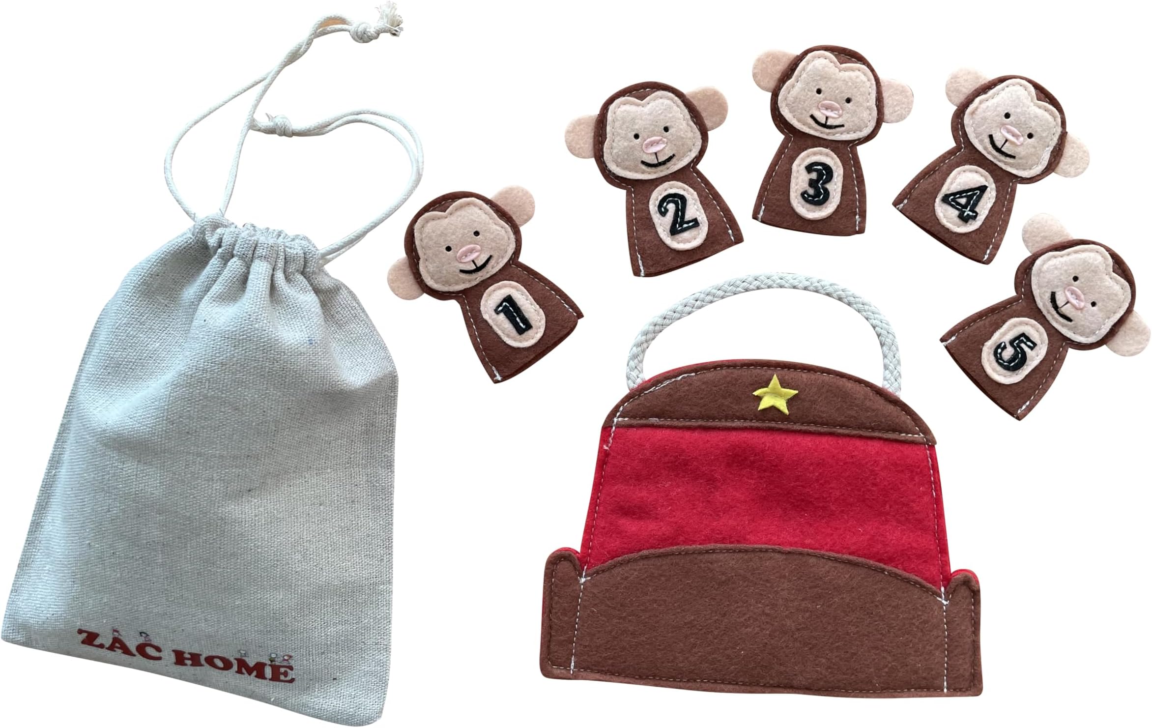 ZAC HOME 5 Little Monkey Jump in The Bed Nursery Rhyme Storytell ...