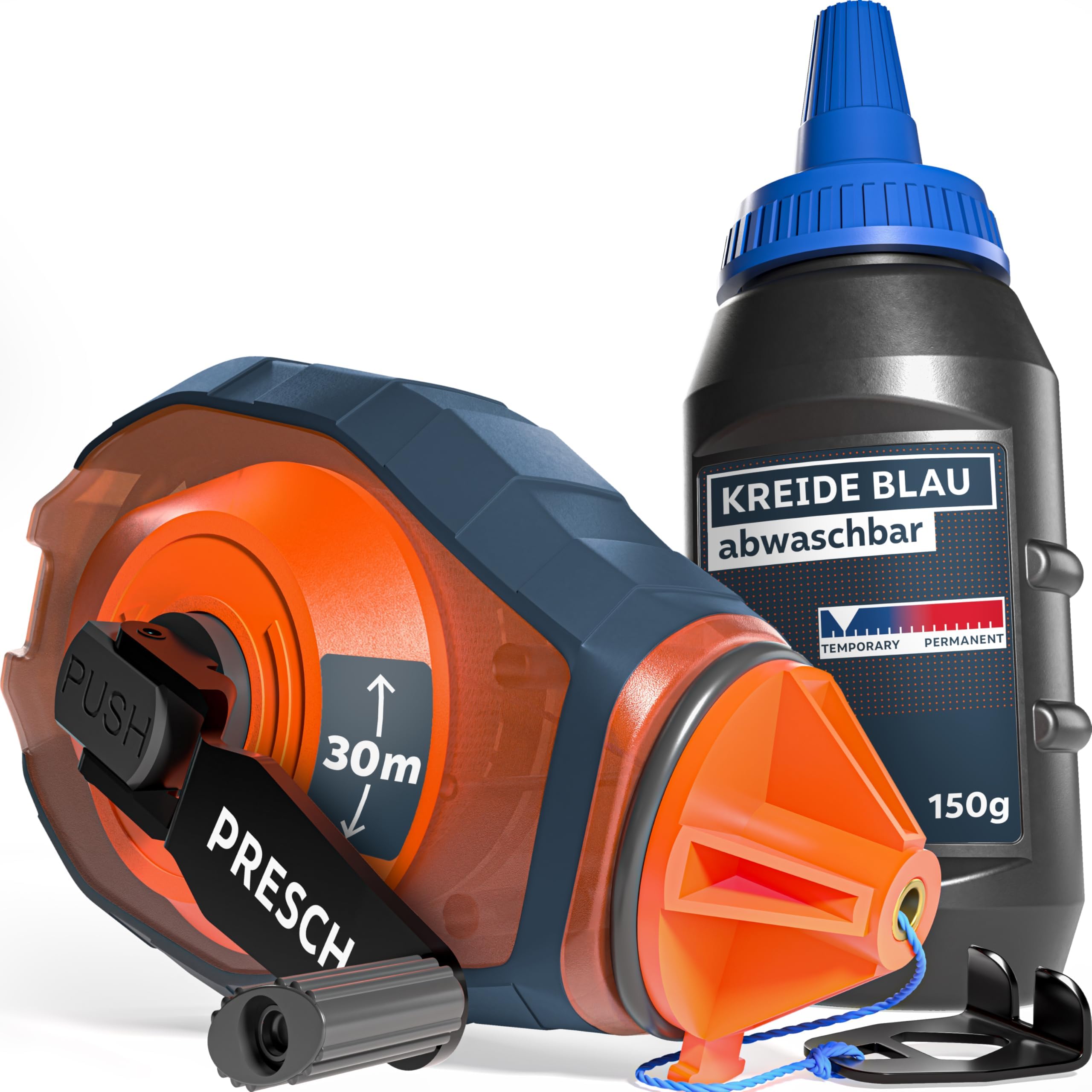 Schlagschnur-Set Schnur-L.30mmit blauer Kreide Permanent Marker Stanley ...