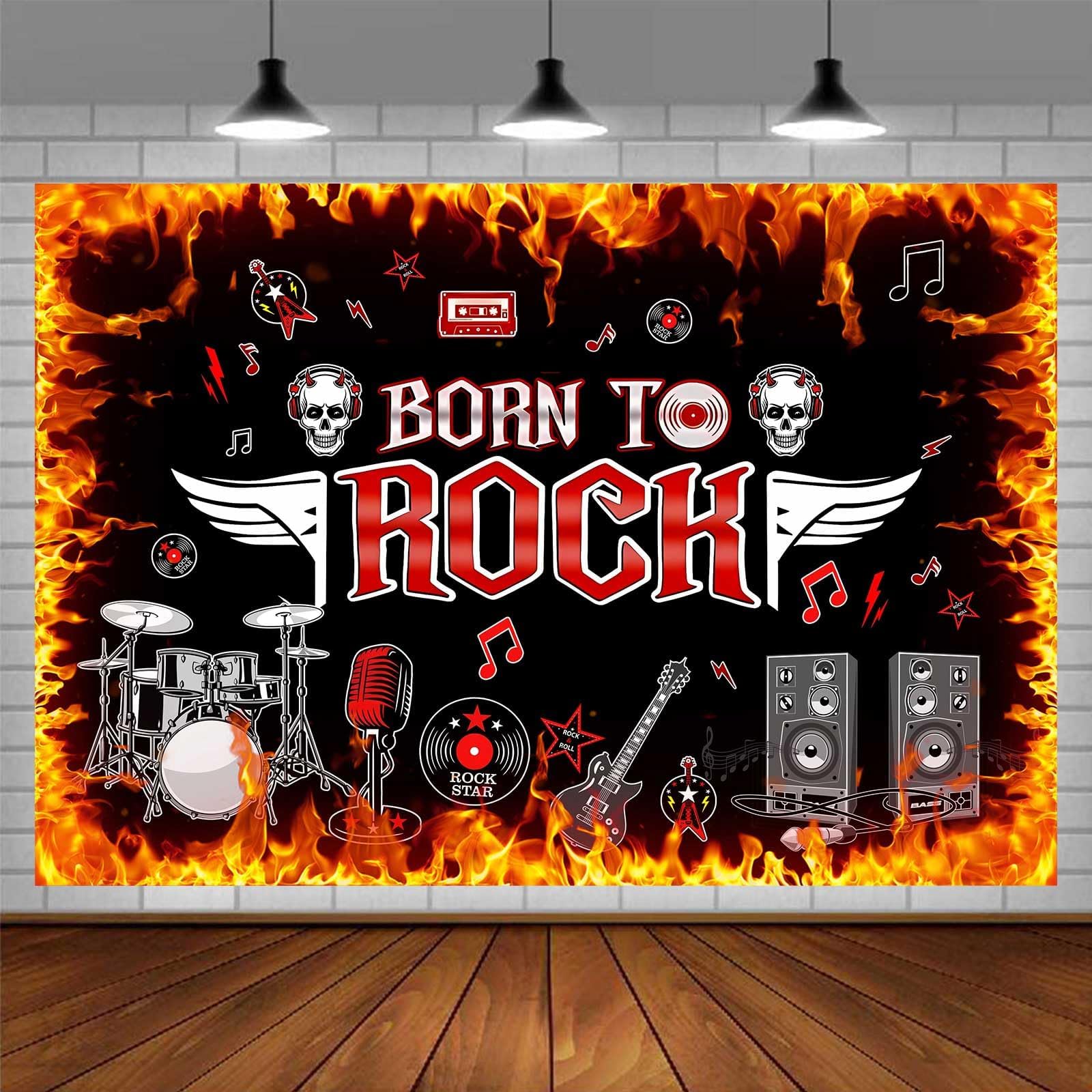 Amazon.com : EMDSPR Born to Rock Backdrop, 7x5ft, 1950's Rock and Roll ...