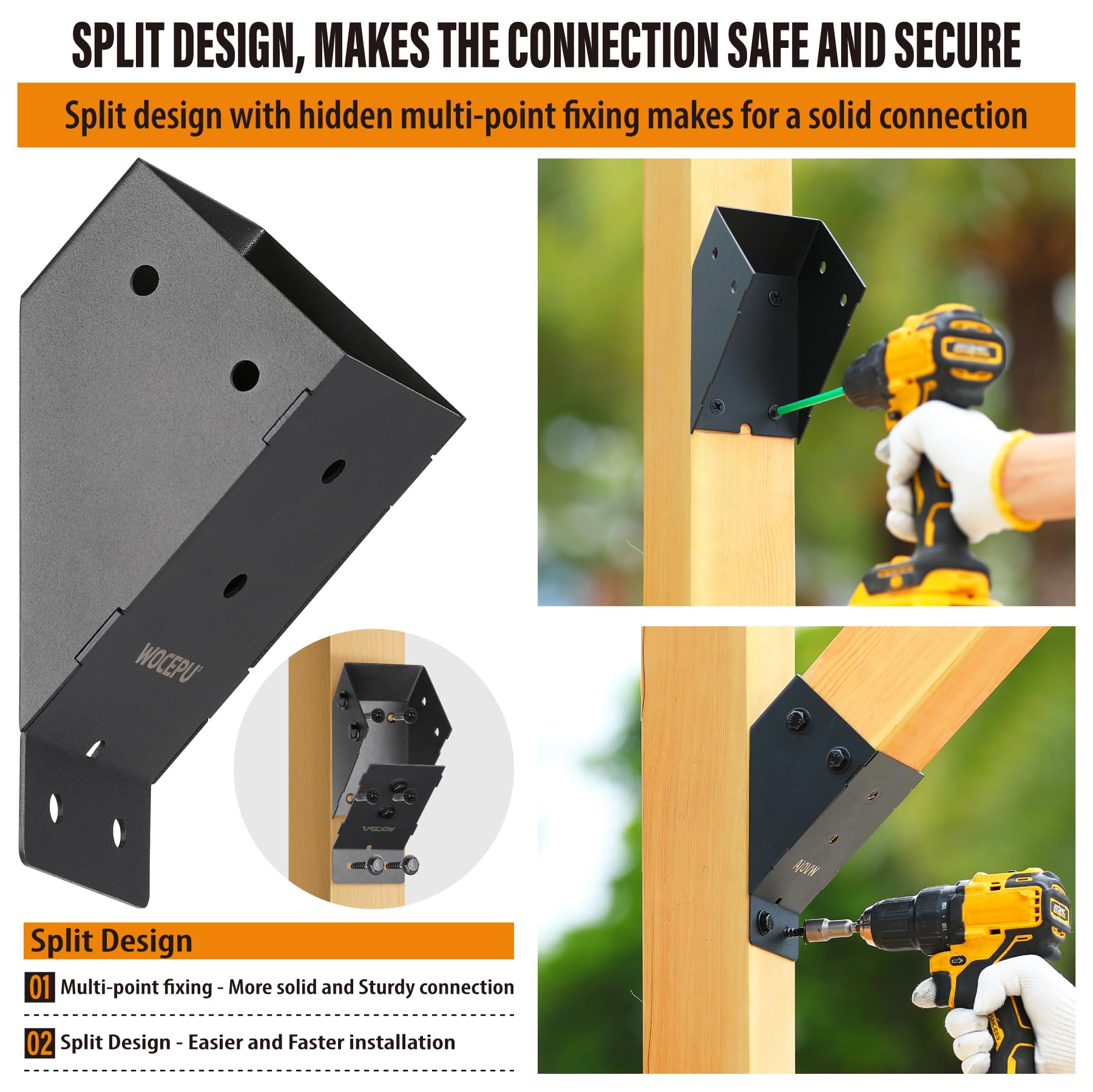 Snapklik.com : Wocepu 4pack 45 Degree Angle Support Bracket, For 4x4