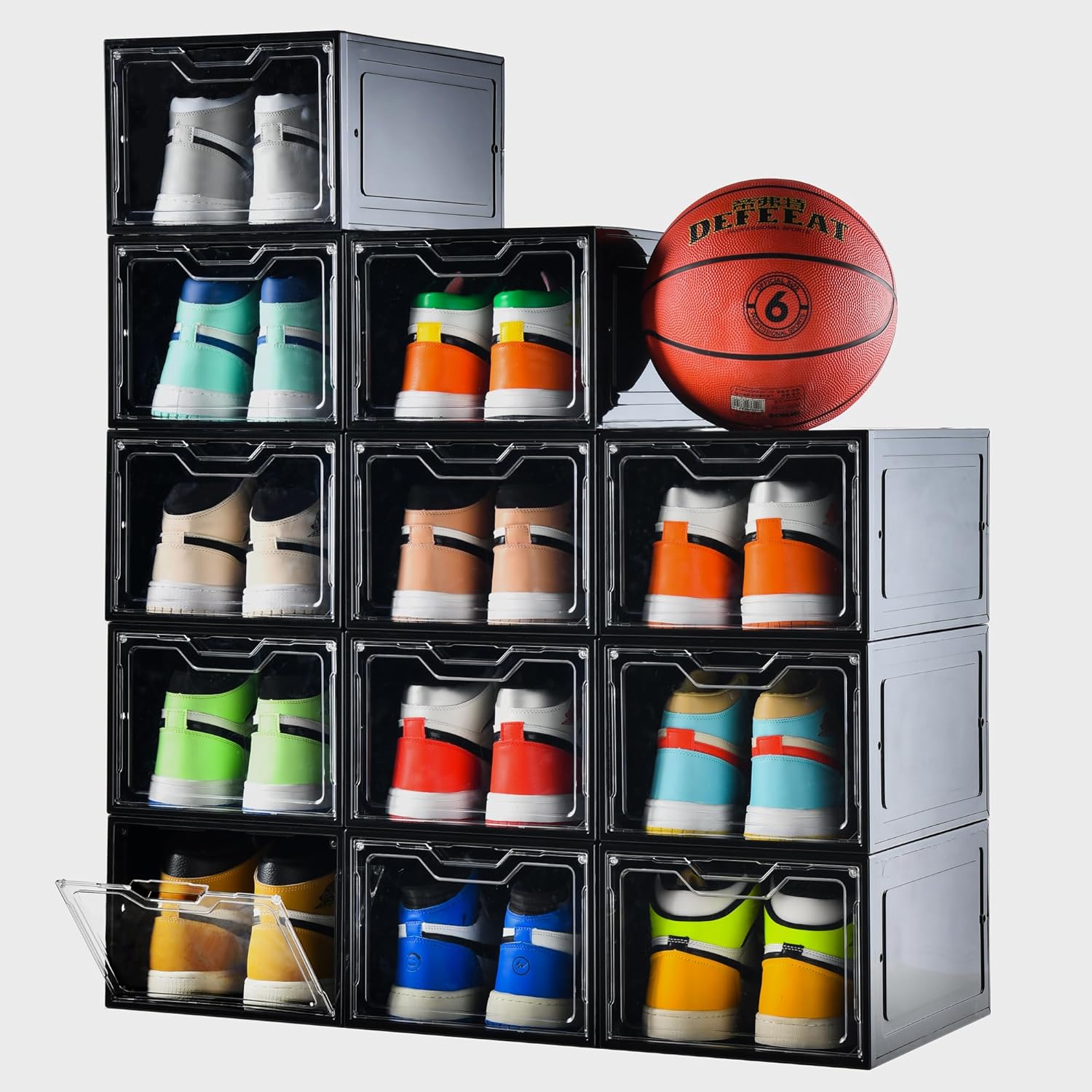 Amazon.com: 12 Pack Shoe Boxes Organizer, Magnetic Door Shoe Storage ...