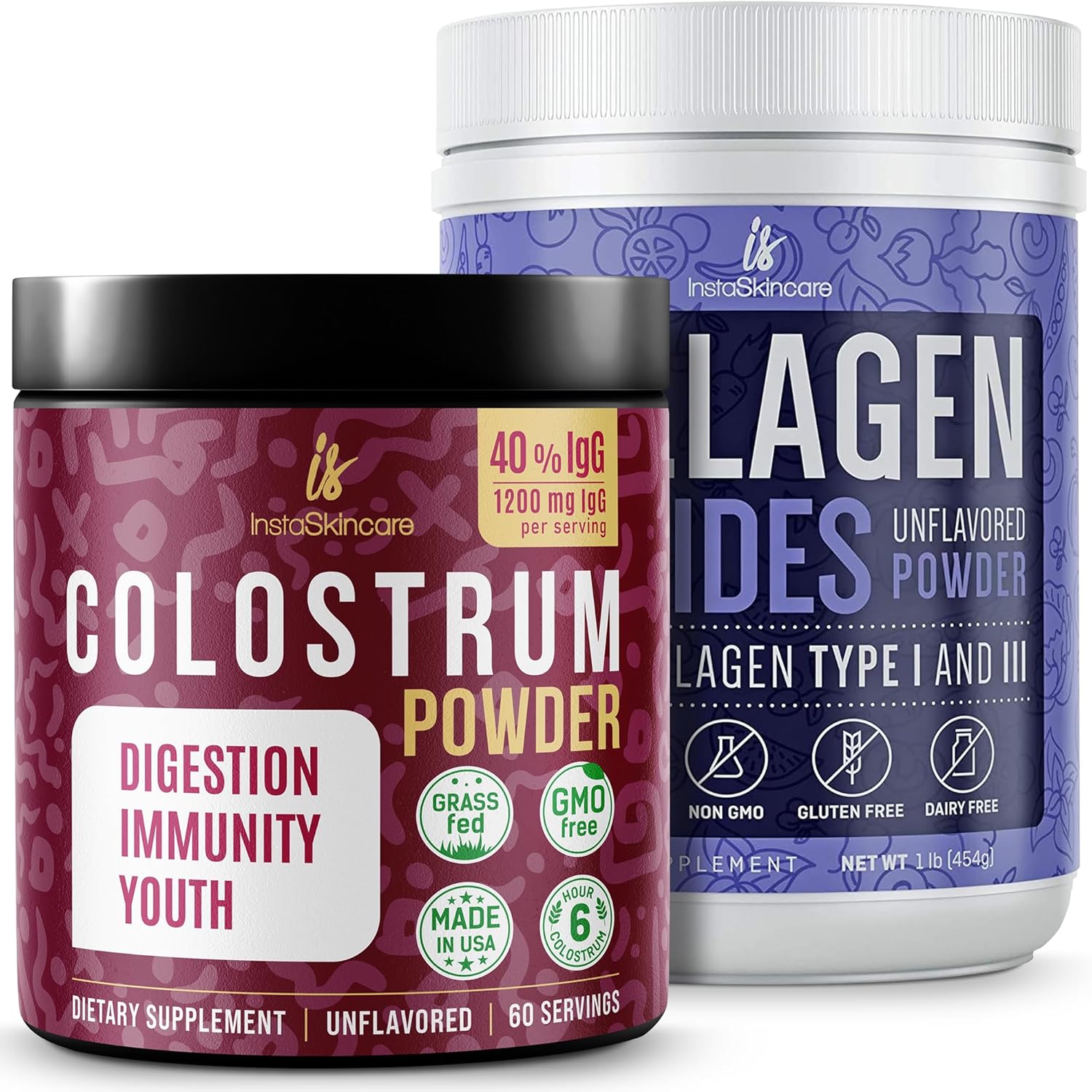 Amazon.com: InstaSkincare Collagen Peptides Powder 1 Lb - Bovine ...