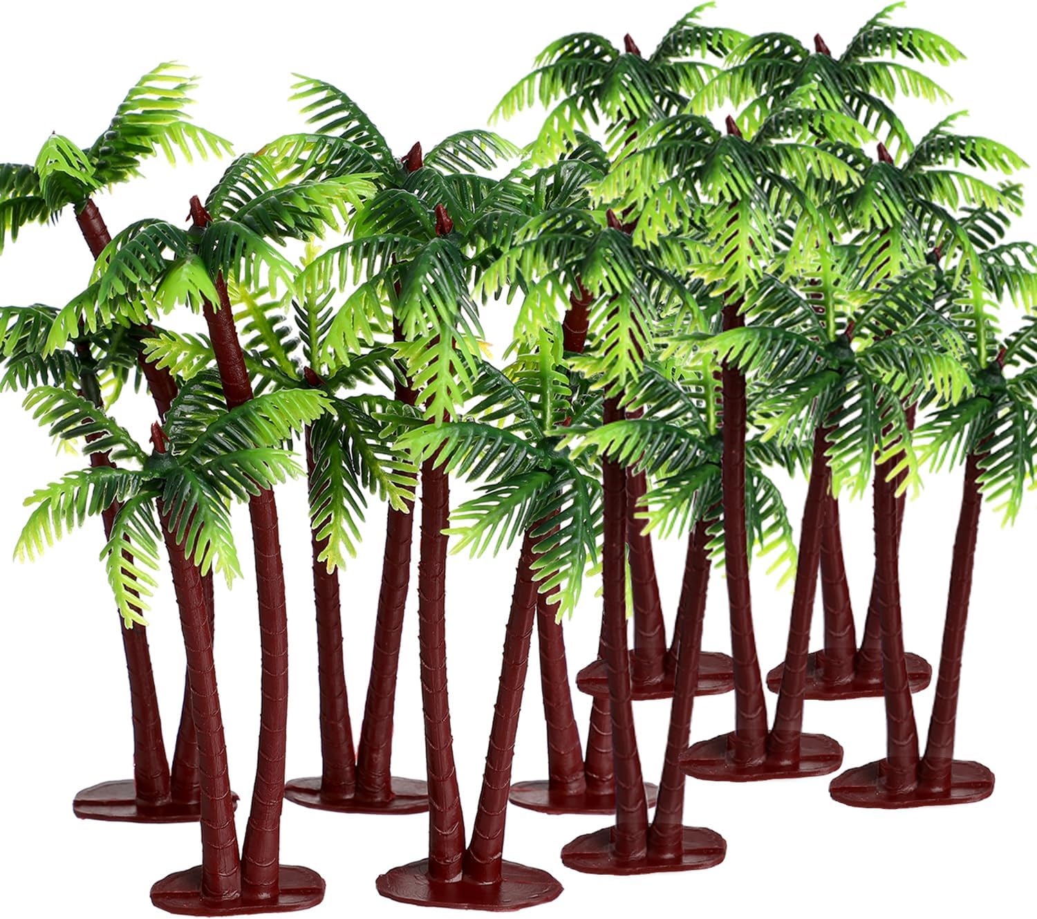 Amazon.com: 10pcs Plastic Palm Tree Model Trees - Miniature Palm Trees ...