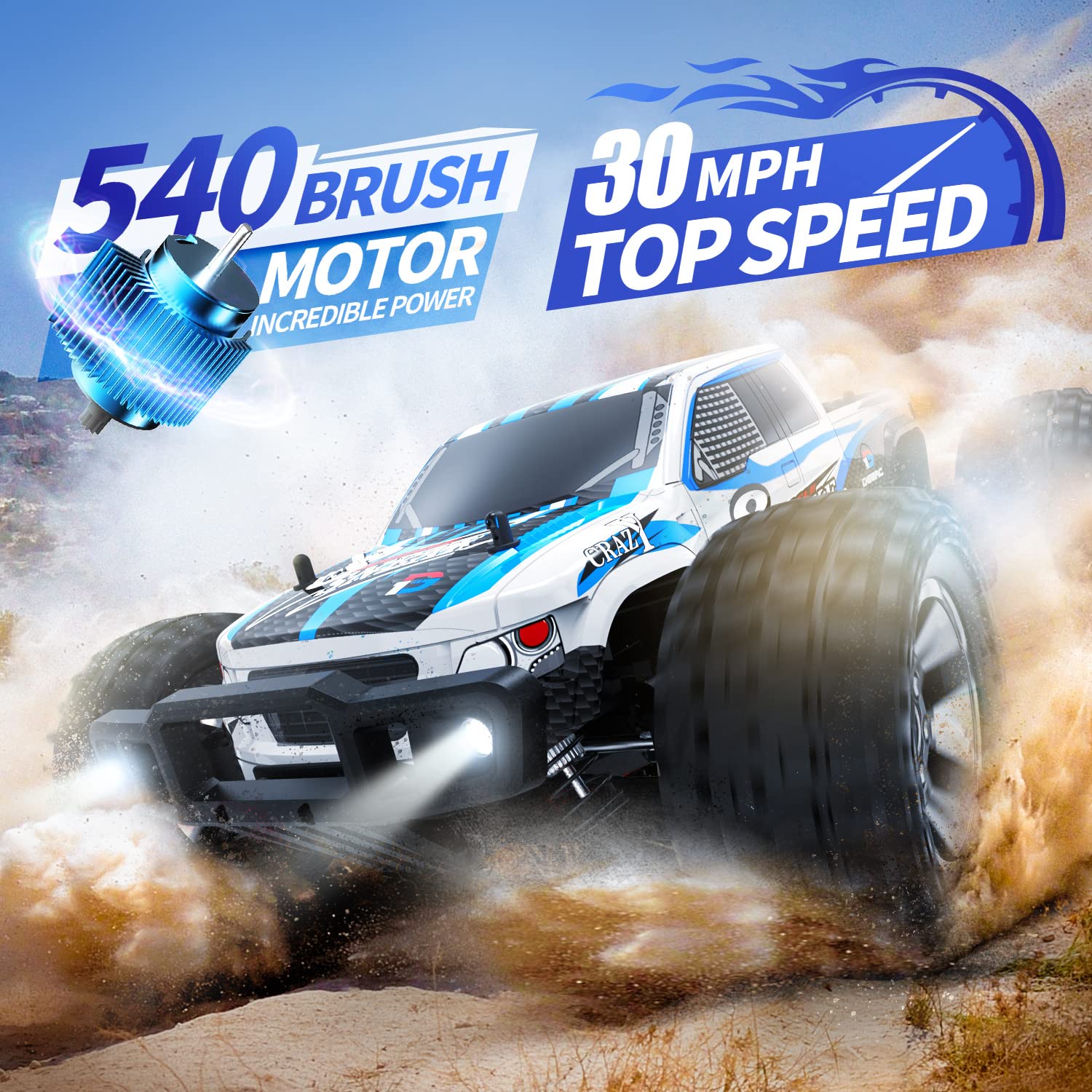 DEERC 9200E Large Hobby RC Cars, 48 KM/H 1:10 Scale Fast High Speed ...